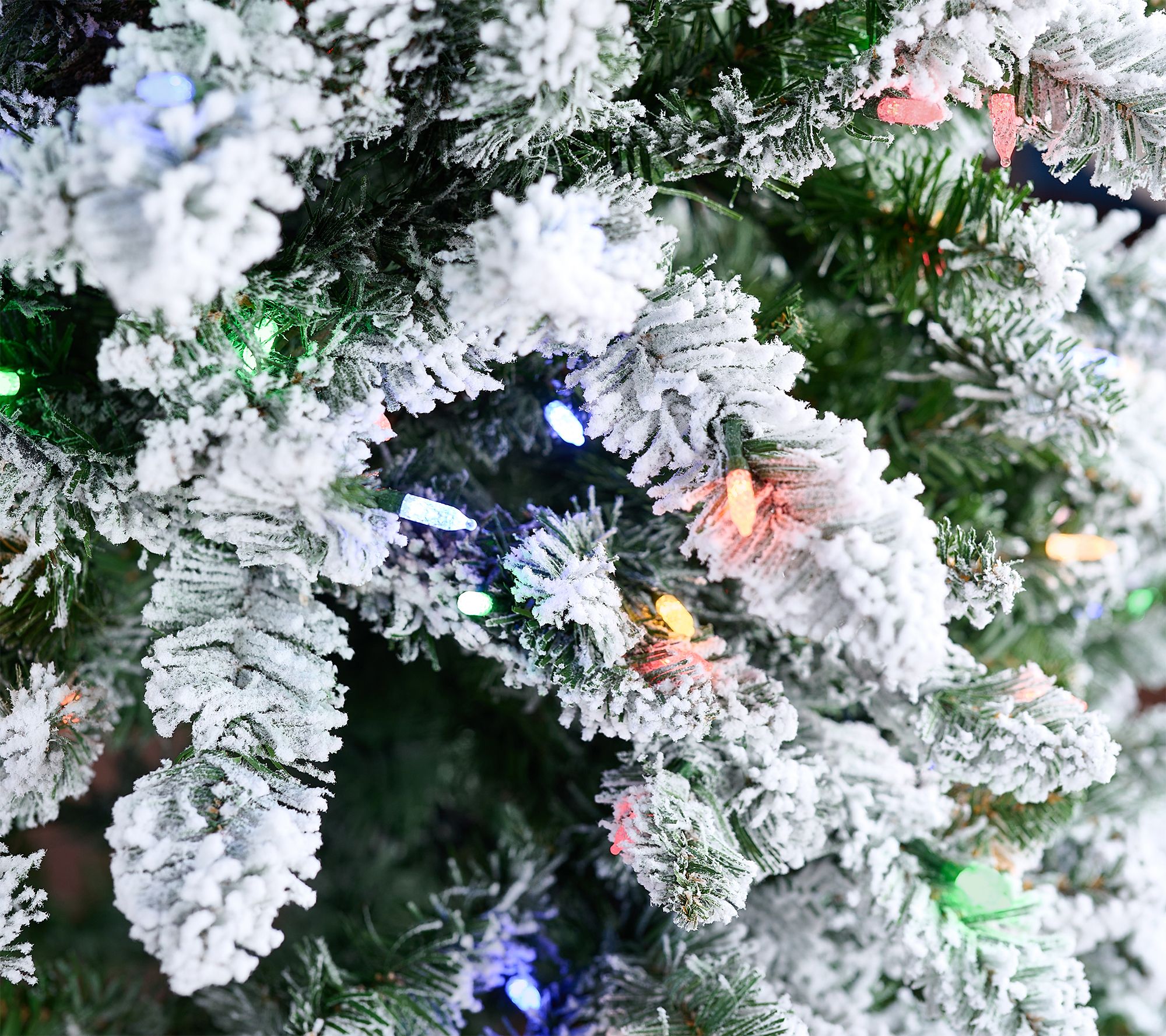 Bethlehem Lights 5' Flocked Color Flip LED Tree w/ Storage Bag - QVC.com