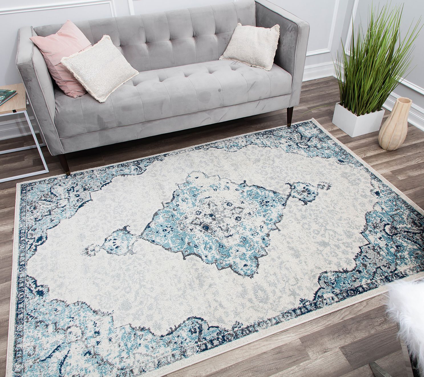Rugs America Hailey HY50G Bluebonnet Vintage 8'0" x 10'0" - QVC.com