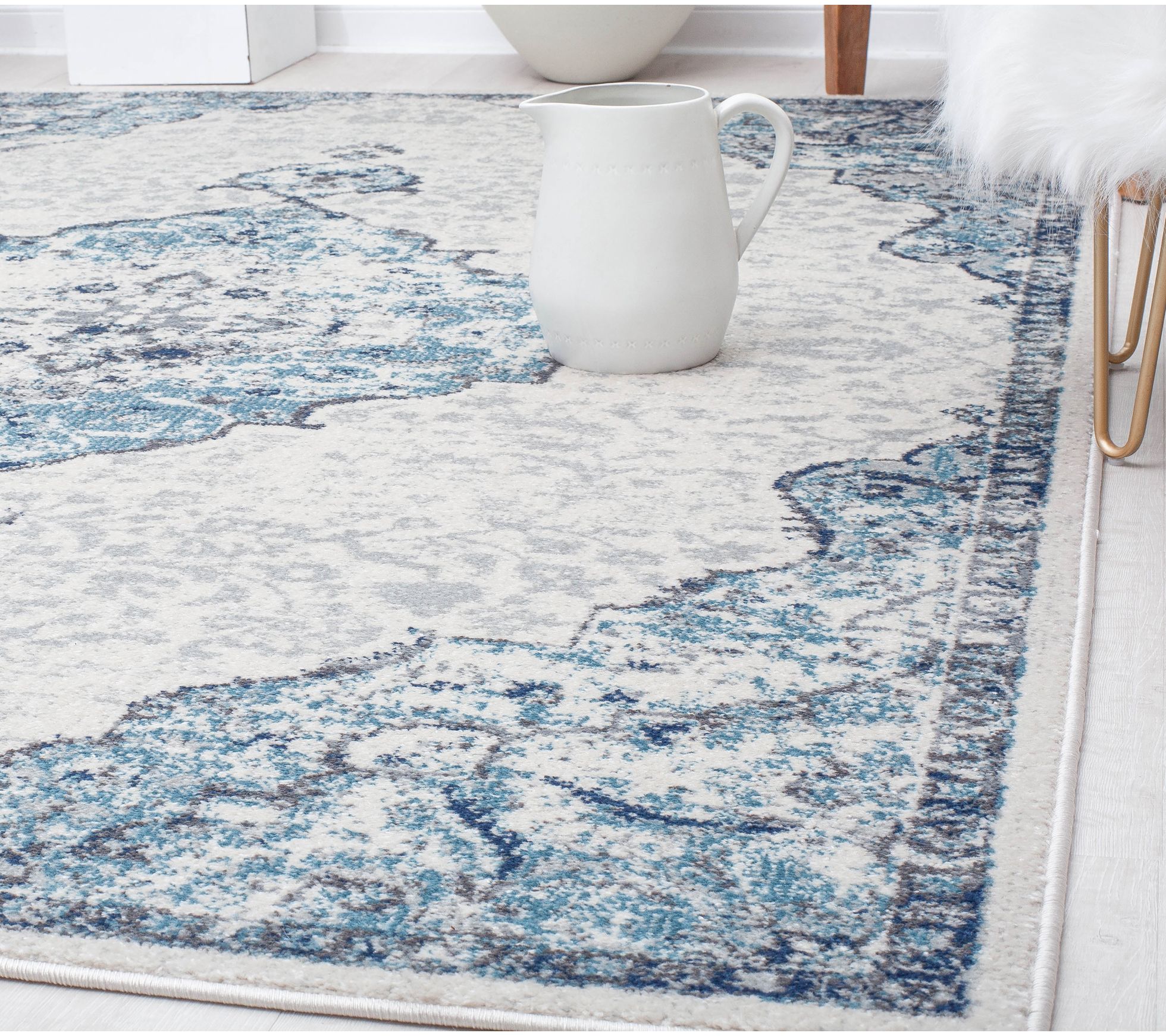 Rugs America Hailey HY50G Bluebonnet Vintage 8'0" x 10'0" - QVC.com