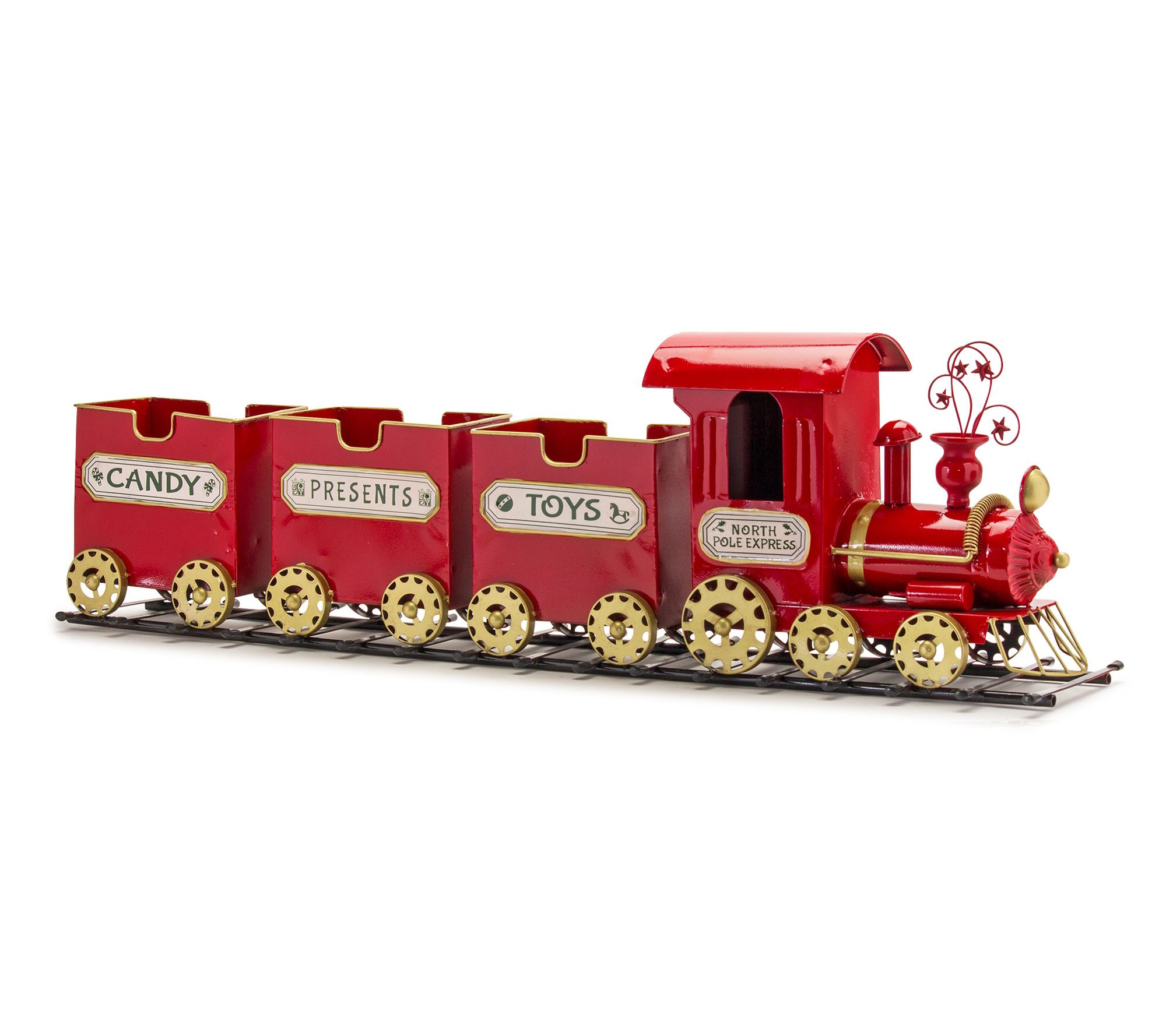 Melrose Metal Toy Train on Track Display 37"L - QVC.com