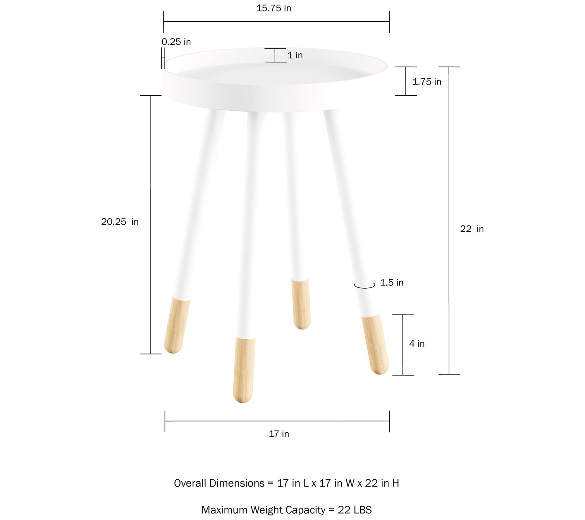 Lavish Home Round End Table 2-Tone Mid-CenturyAccent Table - QVC.com