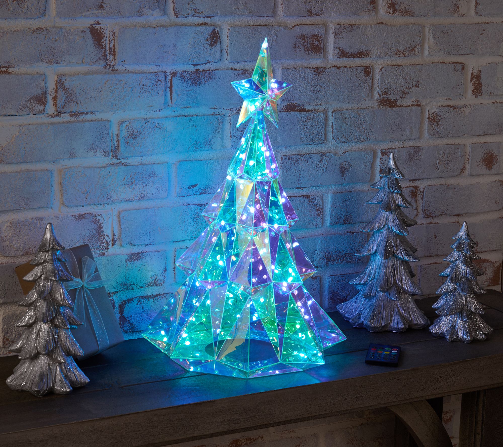 Kringle Express 20" In/Outdoor RGB Holographic Tree with Remote - QVC.com