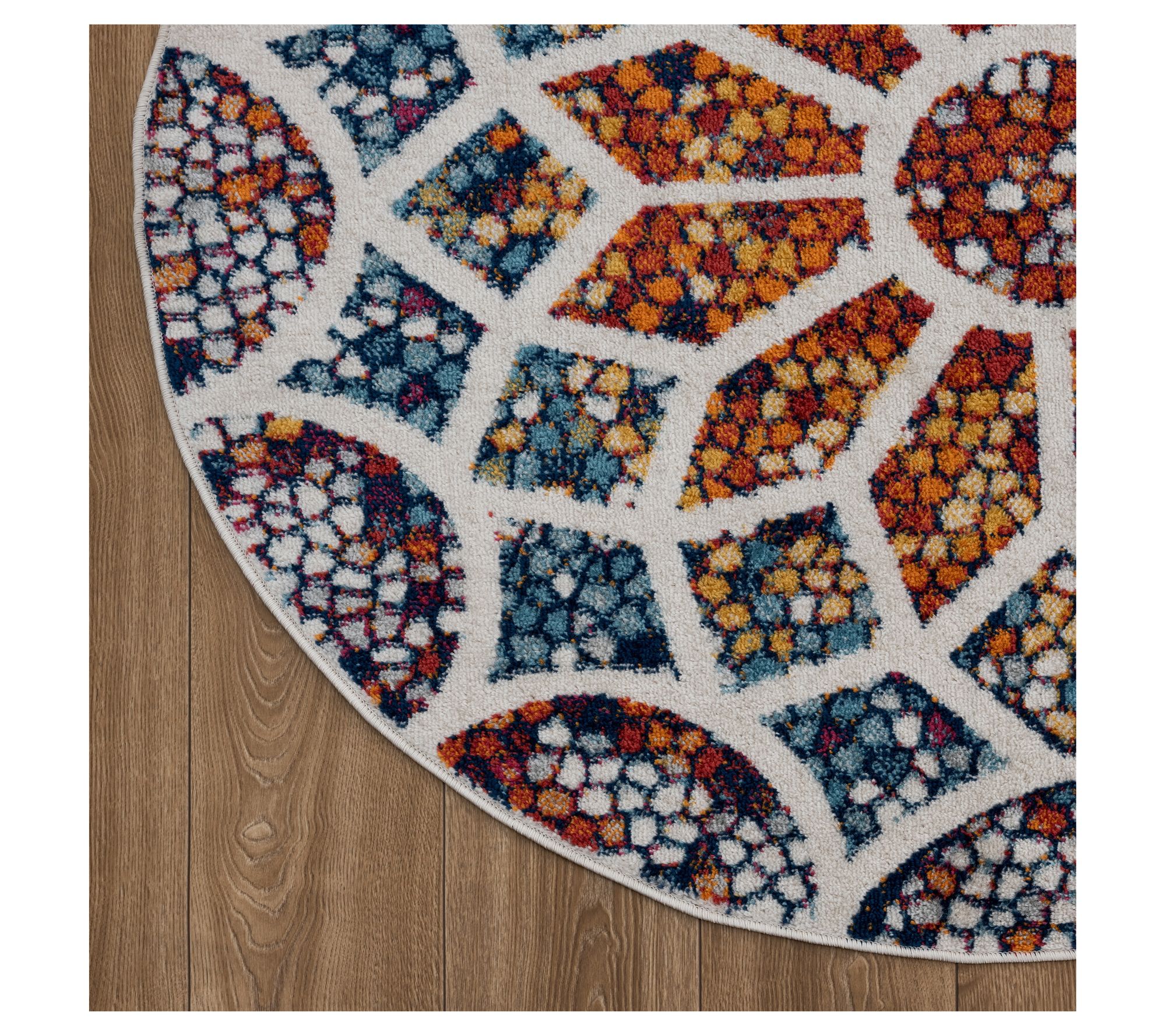 Ox Bay Medallion Polypropylene Indoor Rug, 4'4"Round - QVC.com