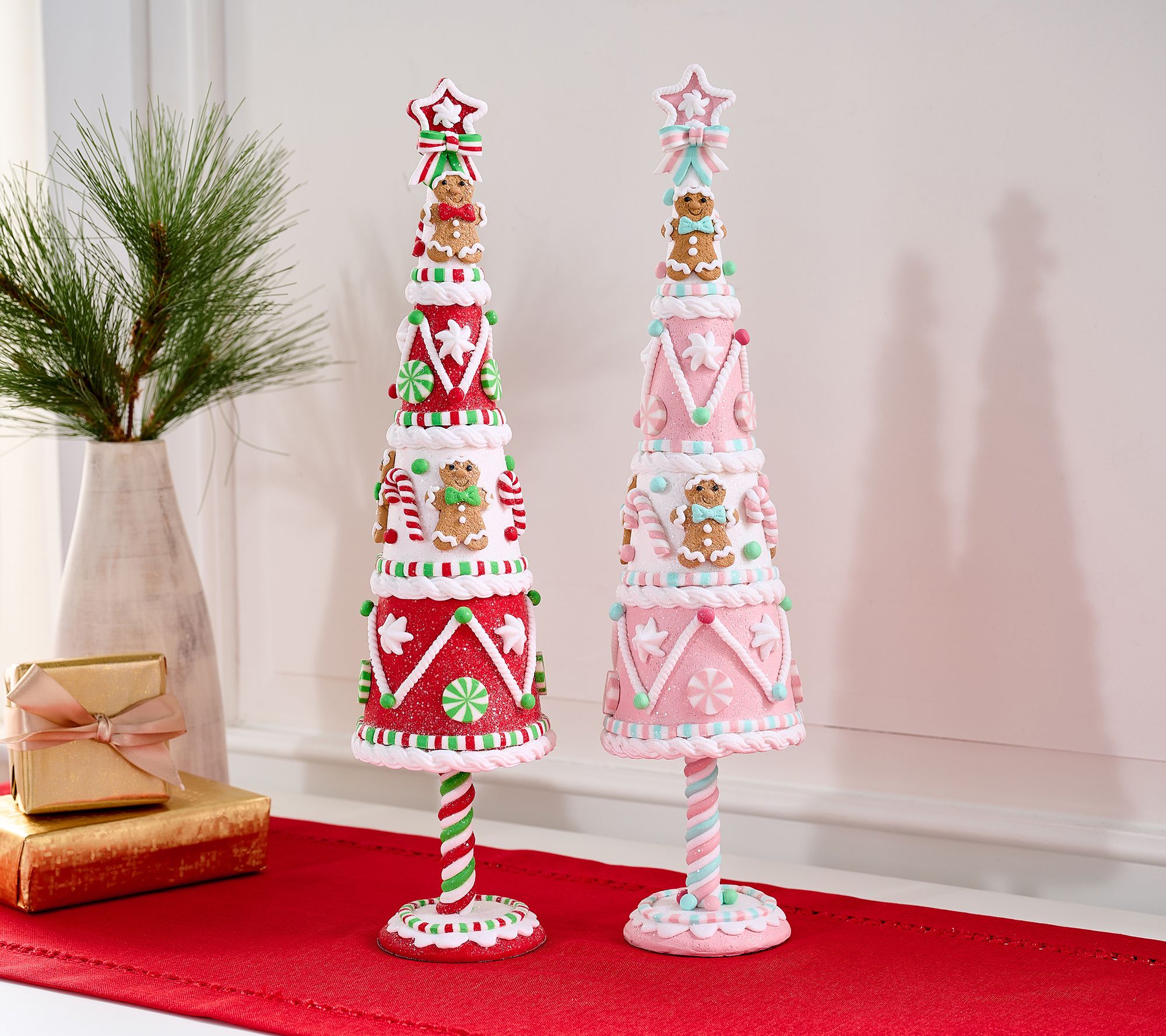 "As Is" 18" Sugared Gingerbread Tree w/ Piping By Valerie - QVC.com