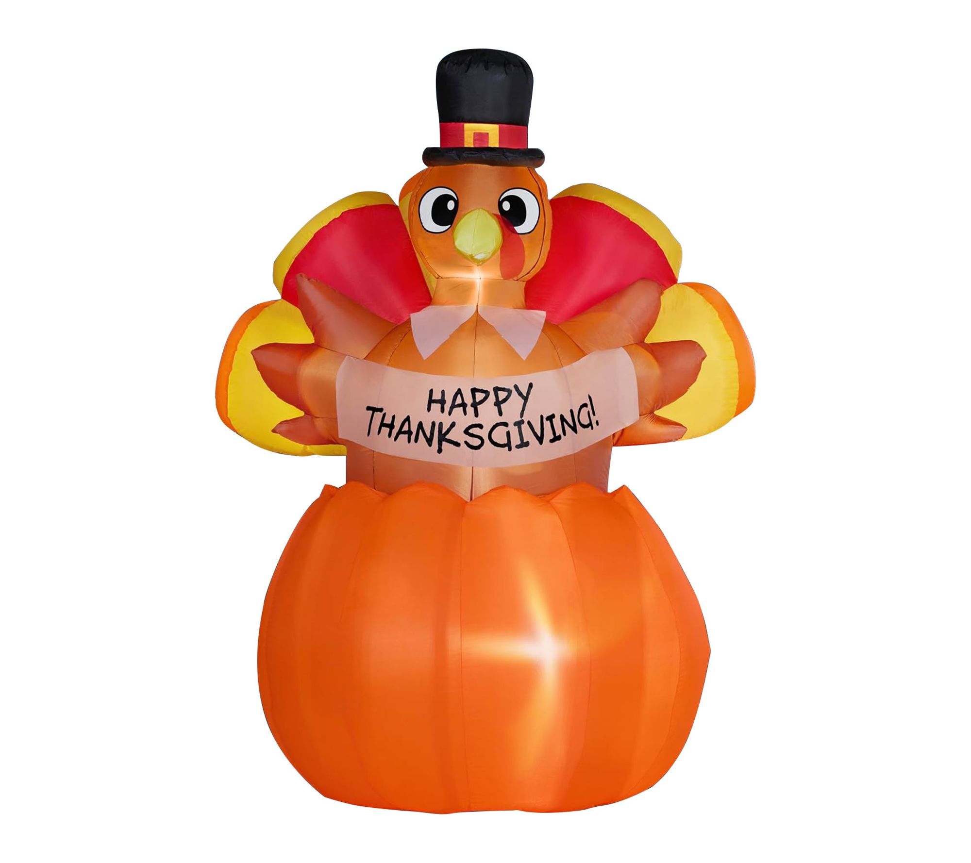 Joyfy 6ft Thanksgiving Inflatables Turkey on Pumpkin - QVC.com