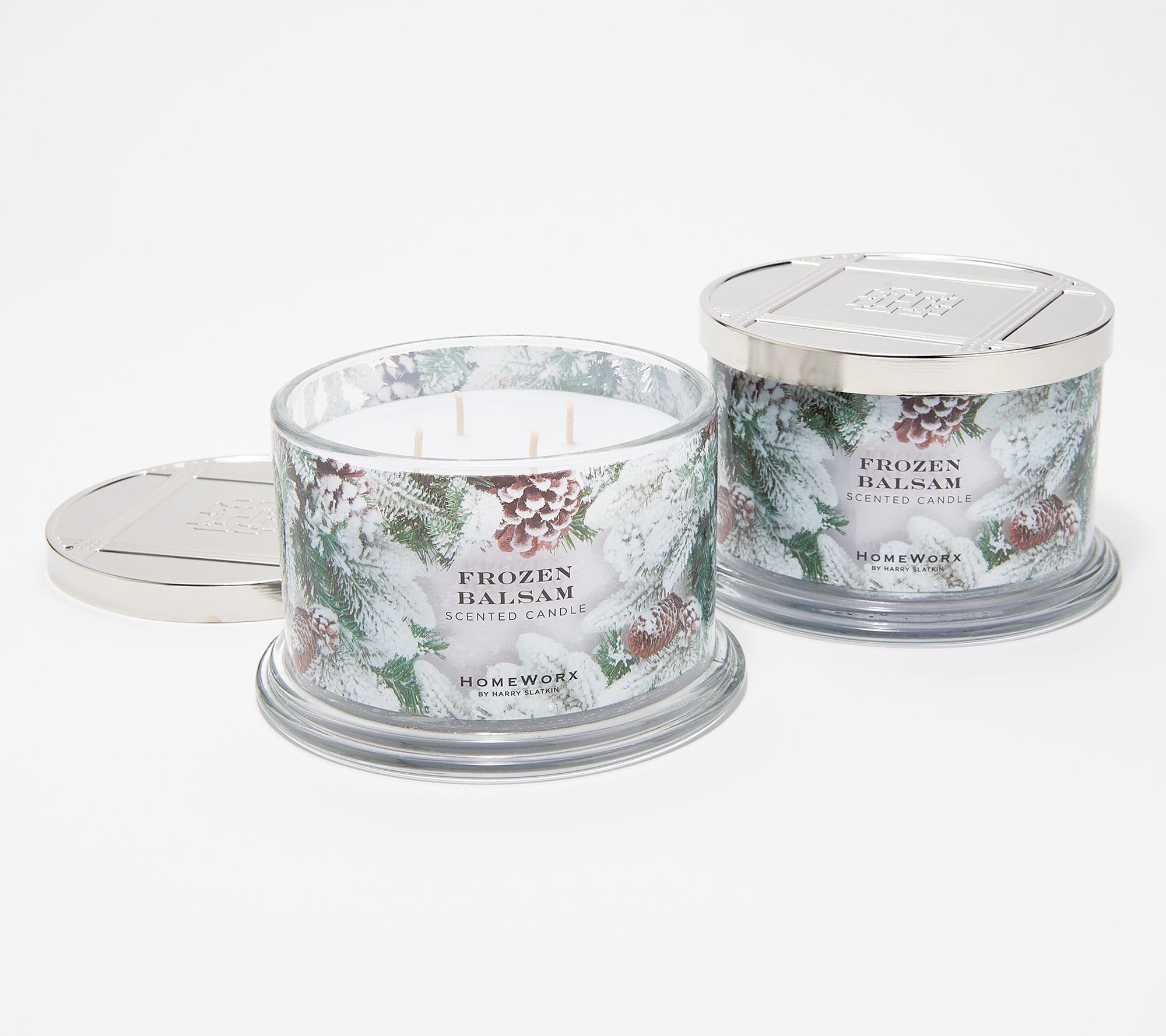 "As Is" HomeWorx by Harry Slatkin 2- 18 oz Frozen Balsam Candles - QVC.com