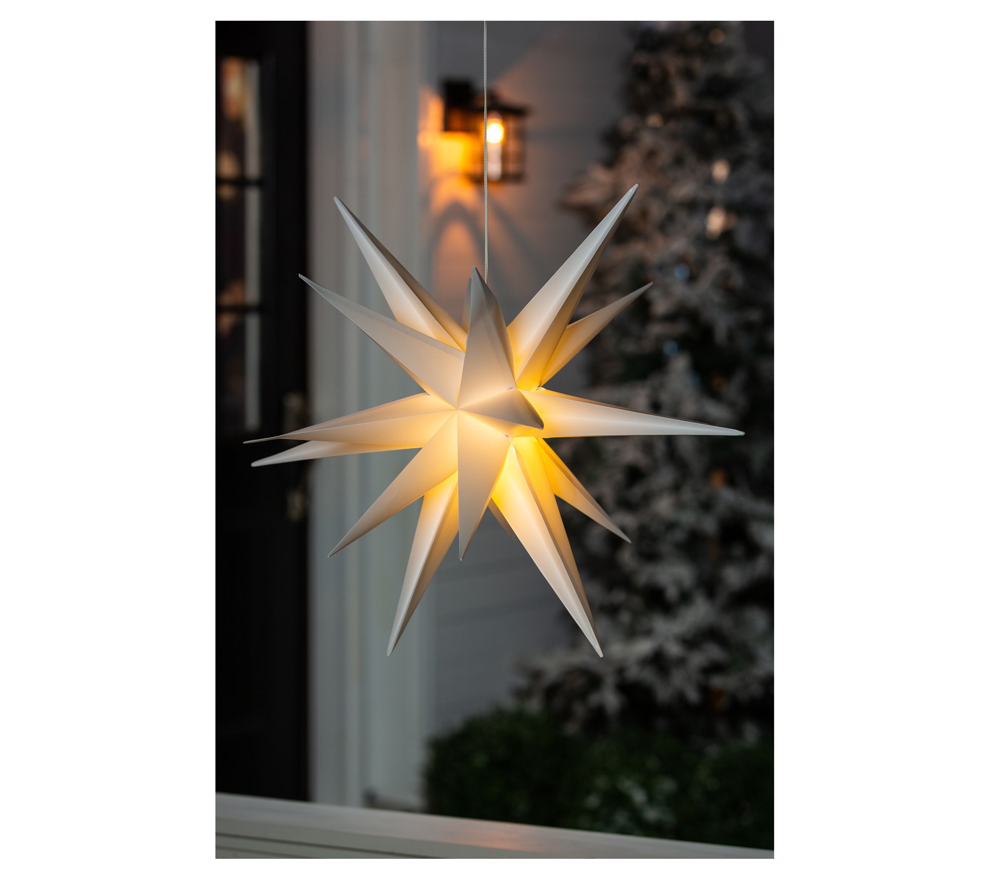Evergreen LED Collapsible Hanging Star Outdoor Lantern - QVC.com