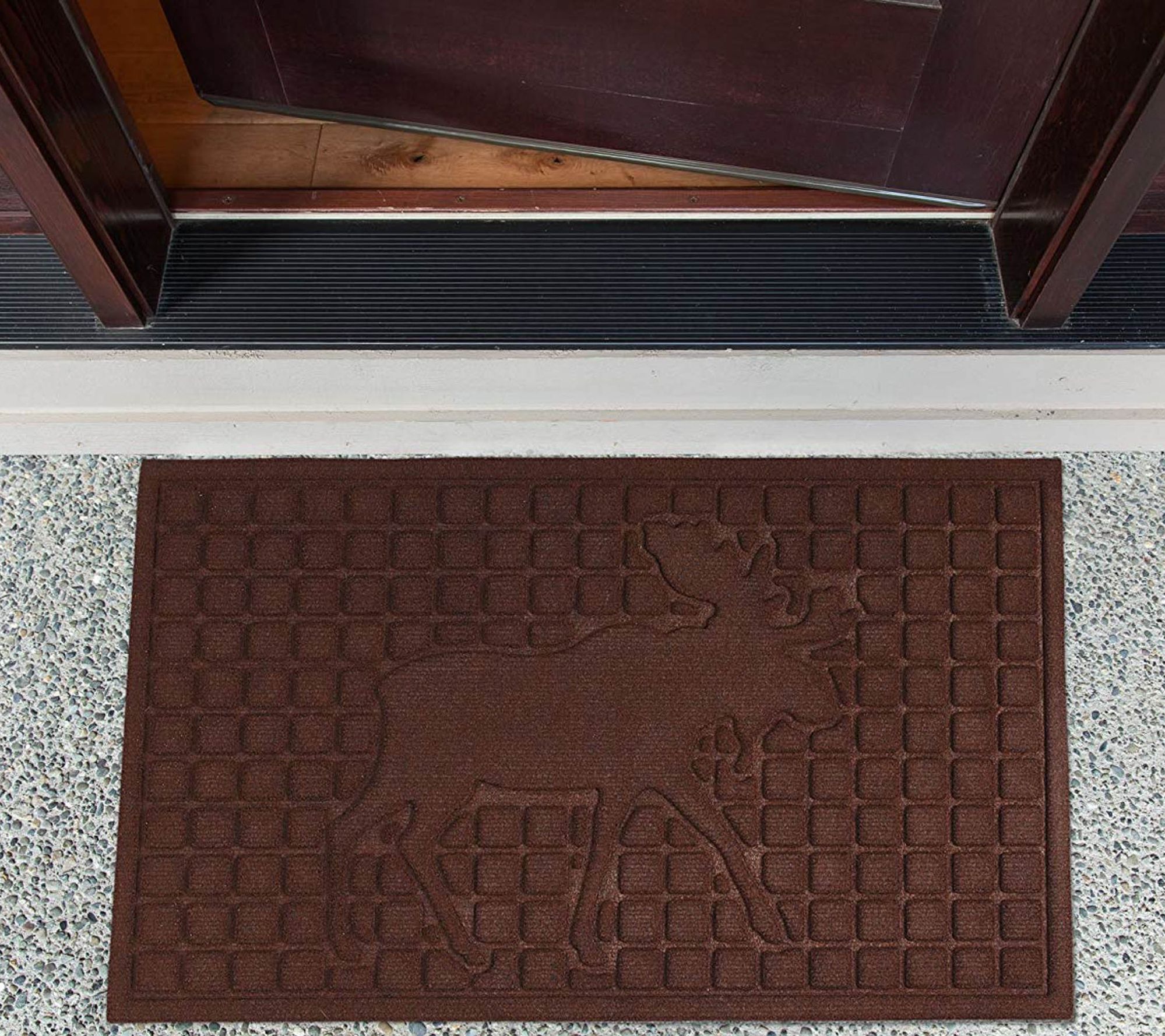 Dark Brown Moose Hog Mat 18" x 30" - QVC.com