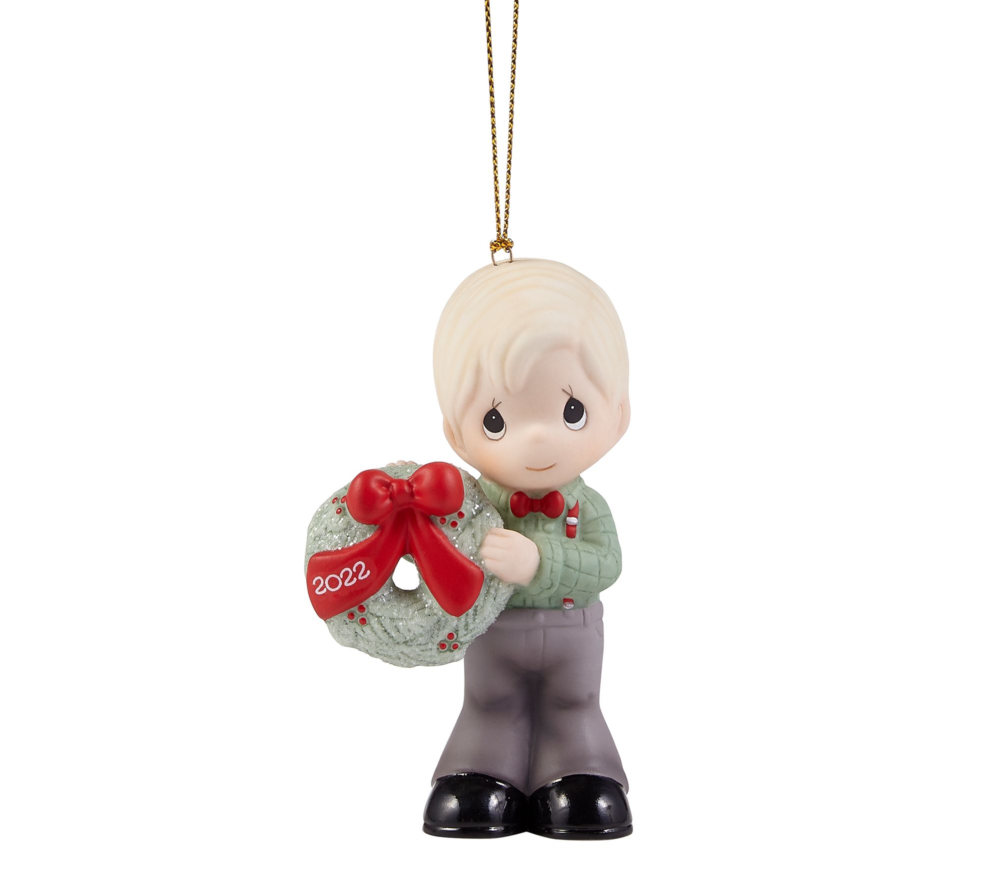 Precious Moment s Dated Boy Orn ament 'Christma s Wishes' - QVC.com