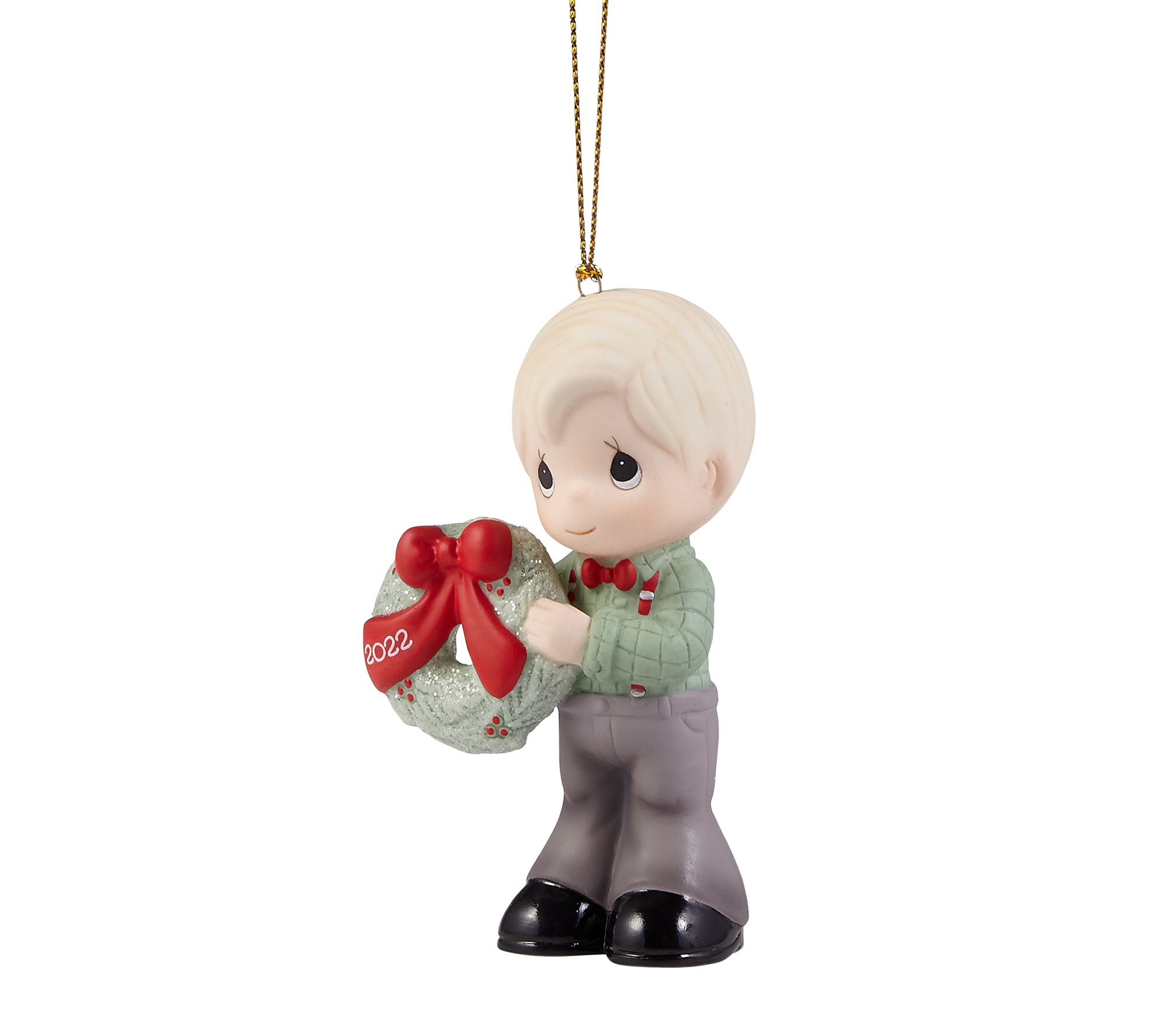 Precious Moment s Dated Boy Orn ament 'Christma s Wishes' - QVC.com