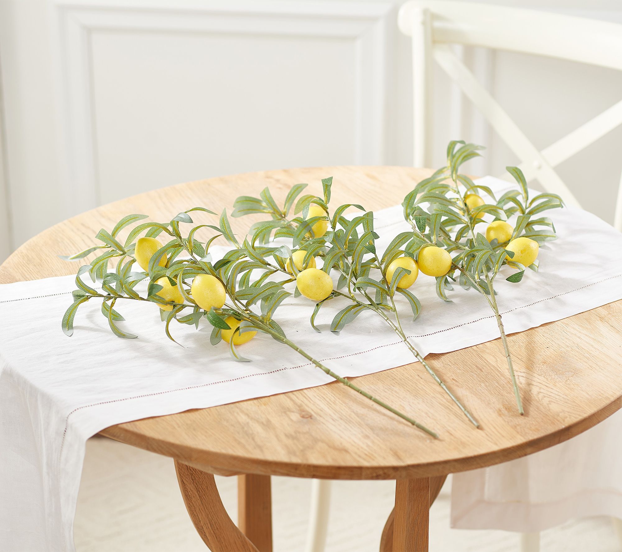 "As Is" Home Reflectioins Set of (3) 24" Faux Lemon Stems - QVC.com