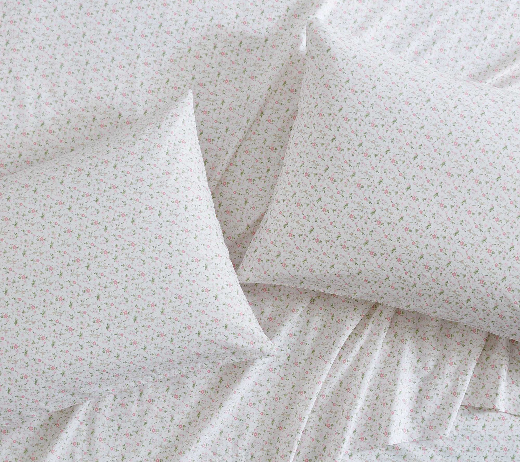 Laura Ashley Evie Pretty Pink Queen Sheet Set - QVC.com