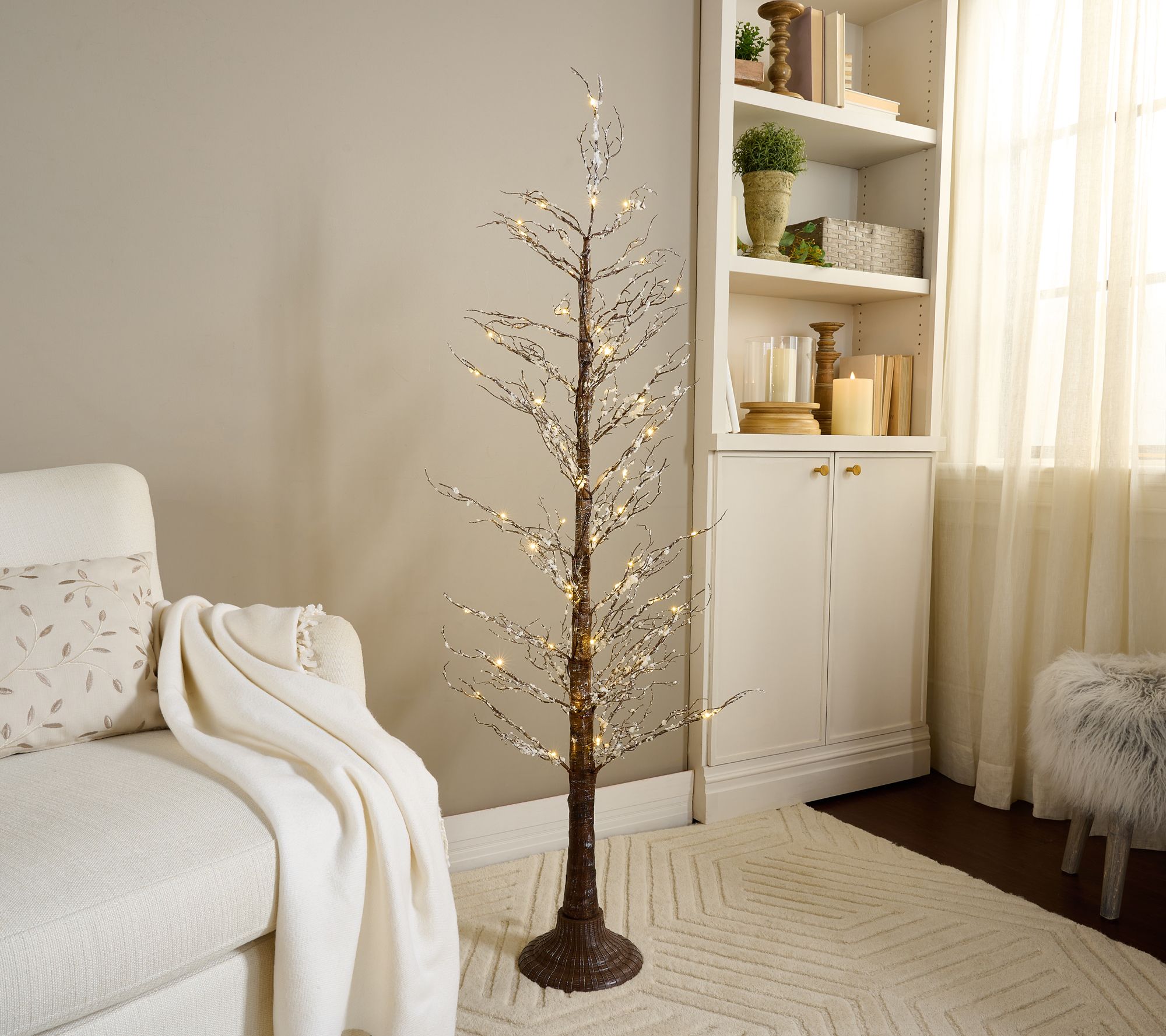 "As Is" 5' Illuminated Snow Kissed Multi Branch Tree by Valerie - QVC.com