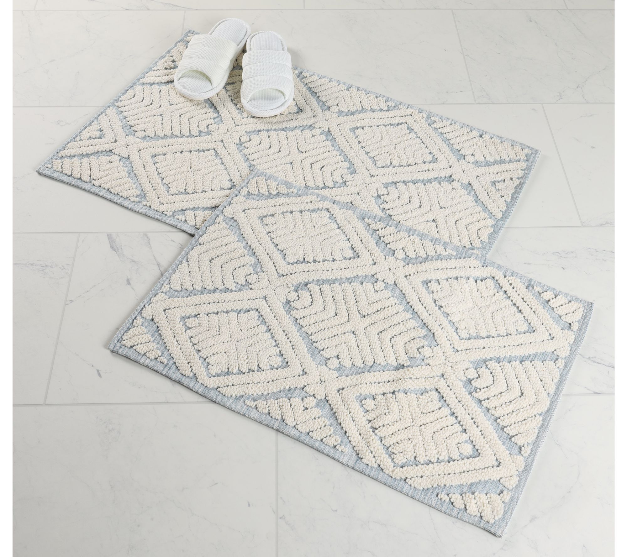 Superior 2-Piece Ceton Geometric Bath Rug Set,Large - QVC.com