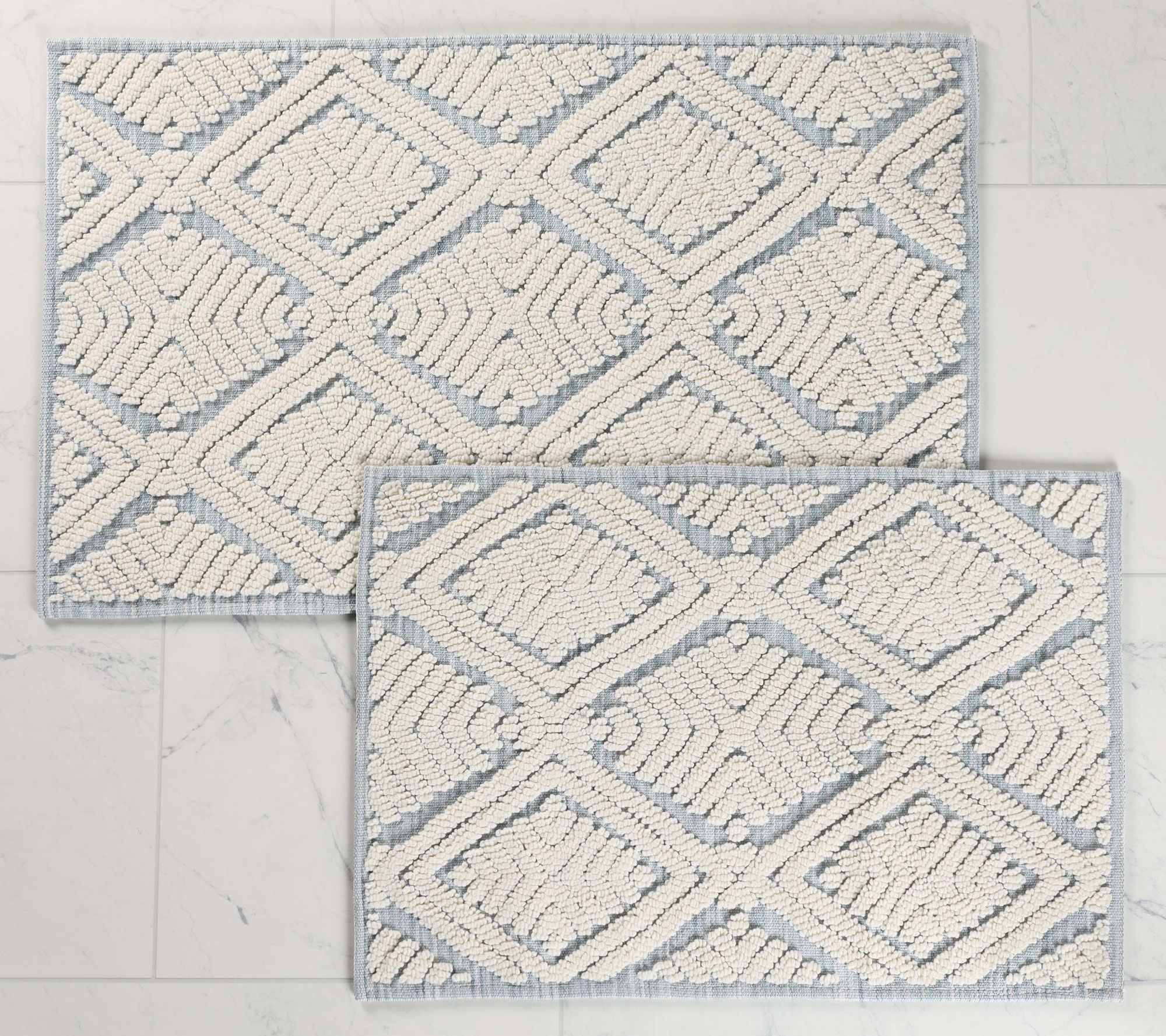 Superior 2-Piece Ceton Geometric Bath Rug Set,Large - QVC.com