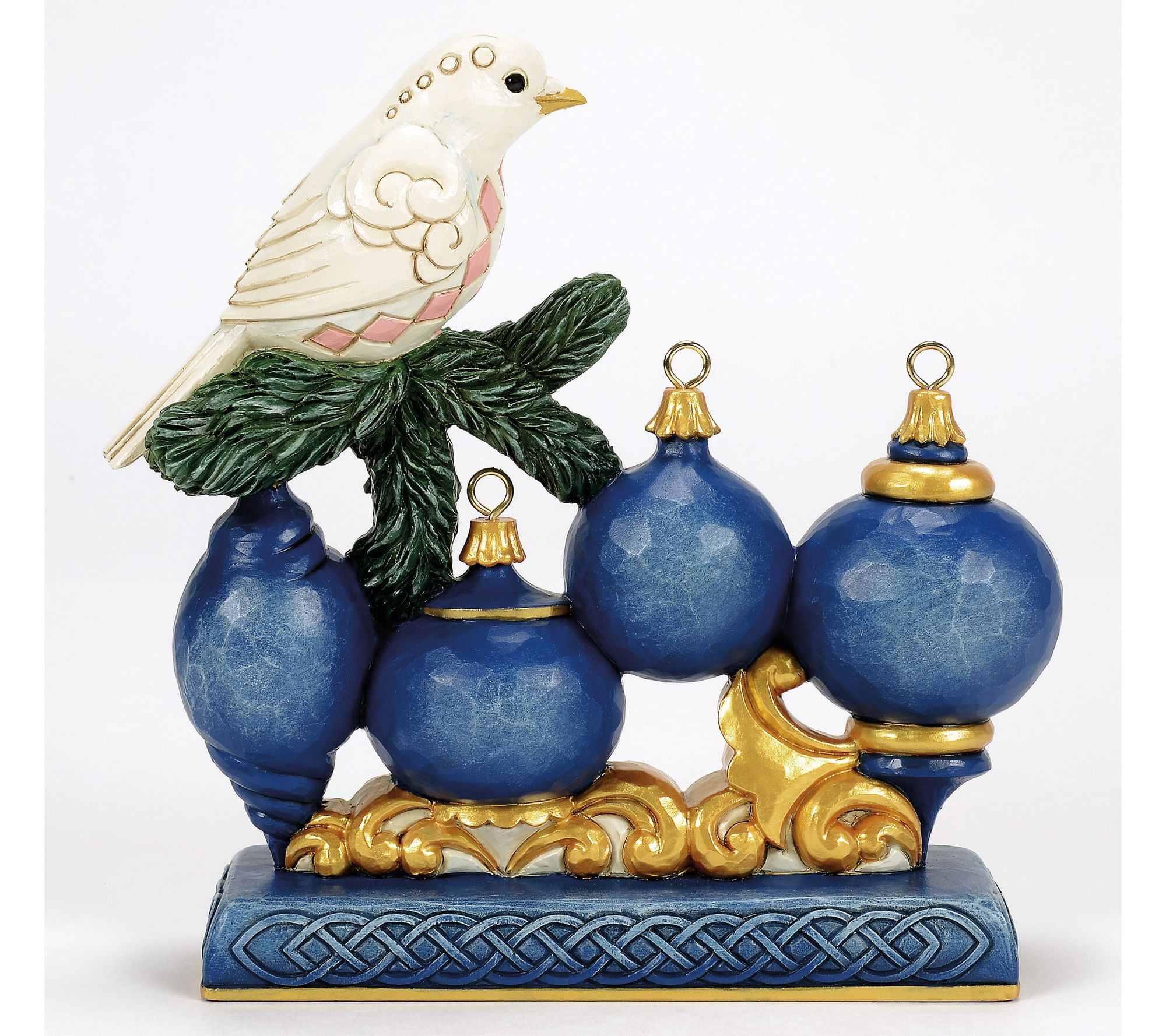 Jim Shore Heartwood Creek Blue & Gold Hope withDove Fig 6.5in - QVC.com