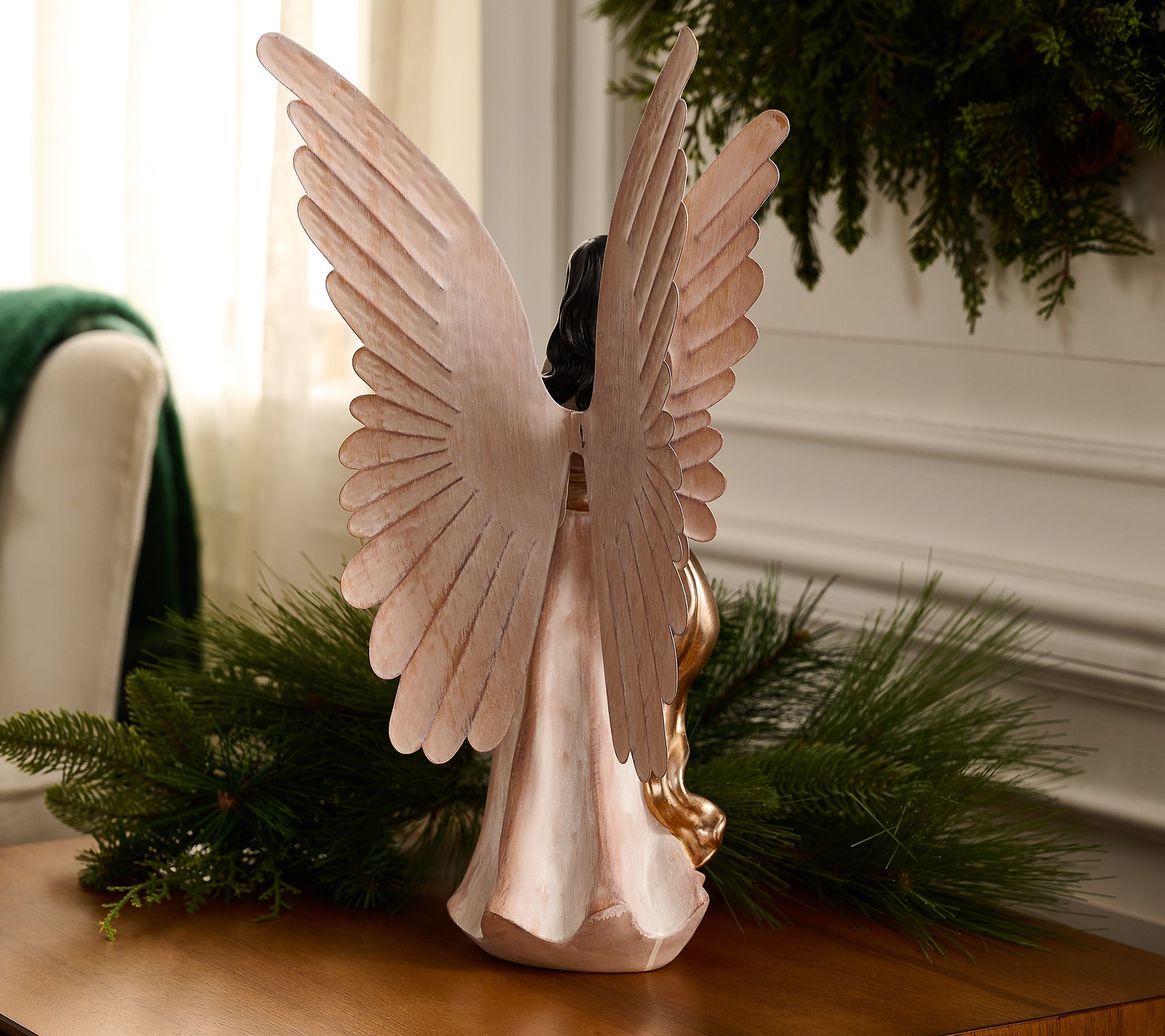 "As Is" 16" Angel w/ Instrument & Metal Wings by Valerie - QVC.com