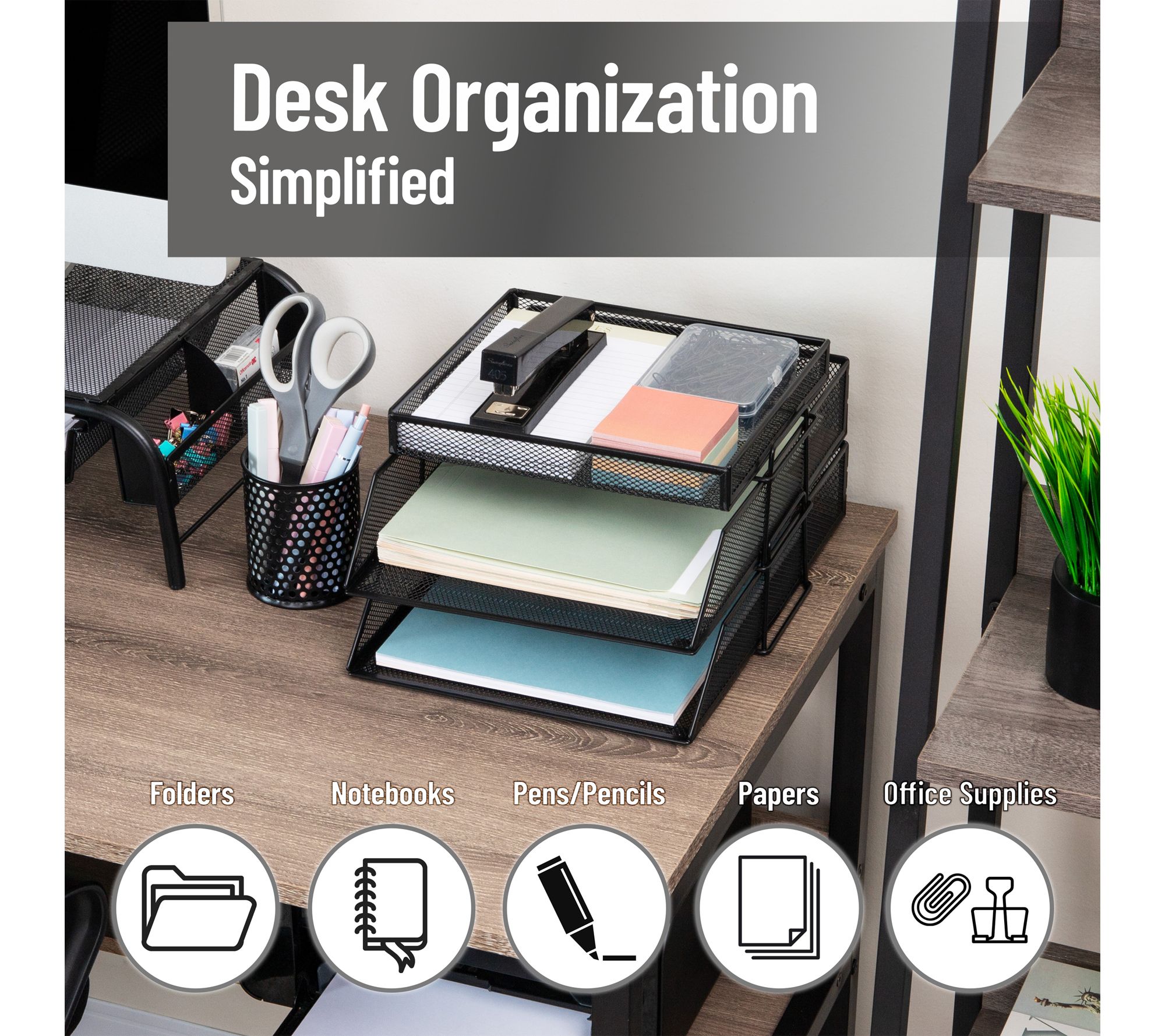 Mind Reader 2 Tier Paper Tray with Top Supply Compartment - QVC.com