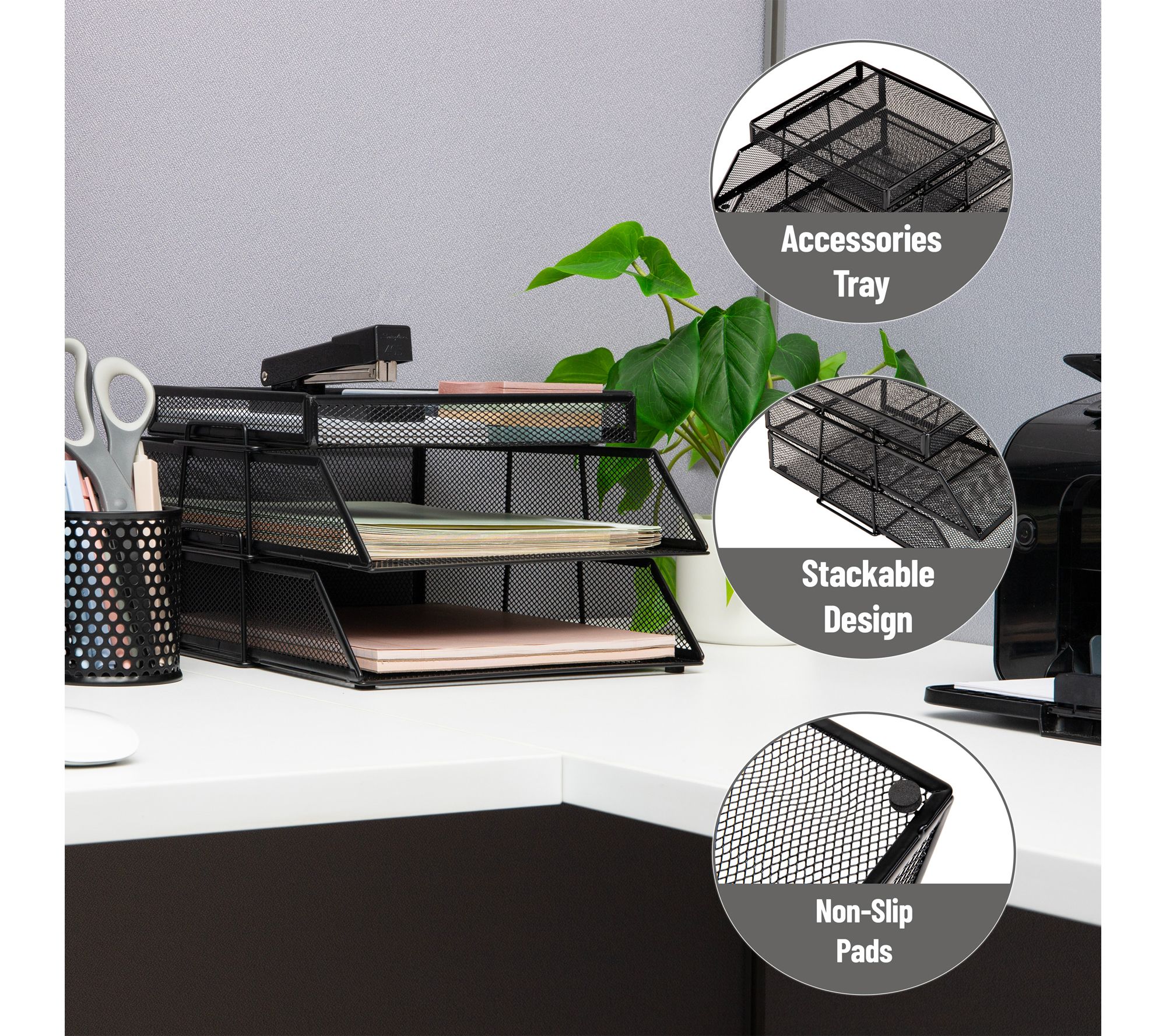 Mind Reader 2 Tier Paper Tray with Top Supply Compartment - QVC.com