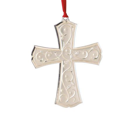 Lenox Metal Cross Ornament - QVC.com