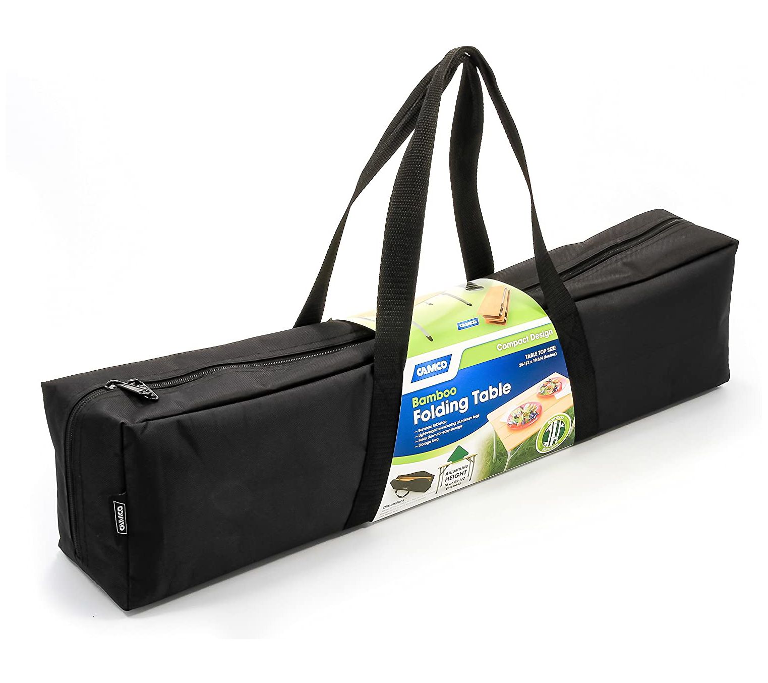 Camco Bamboo Folding Table with Aluminum Legs - QVC.com