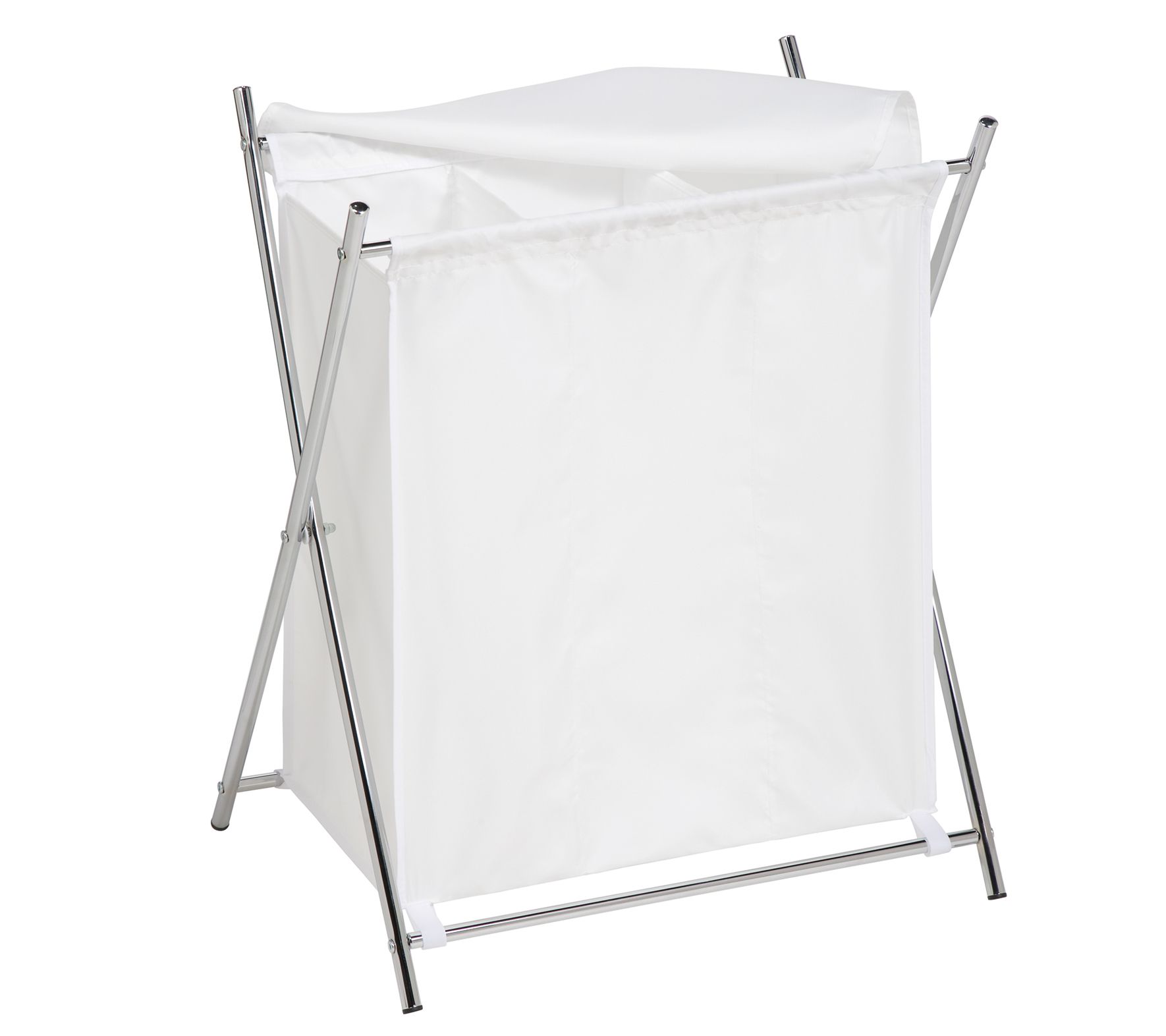 Honey-Can-Do Chrome Triple X-Frame Hamper - QVC.com