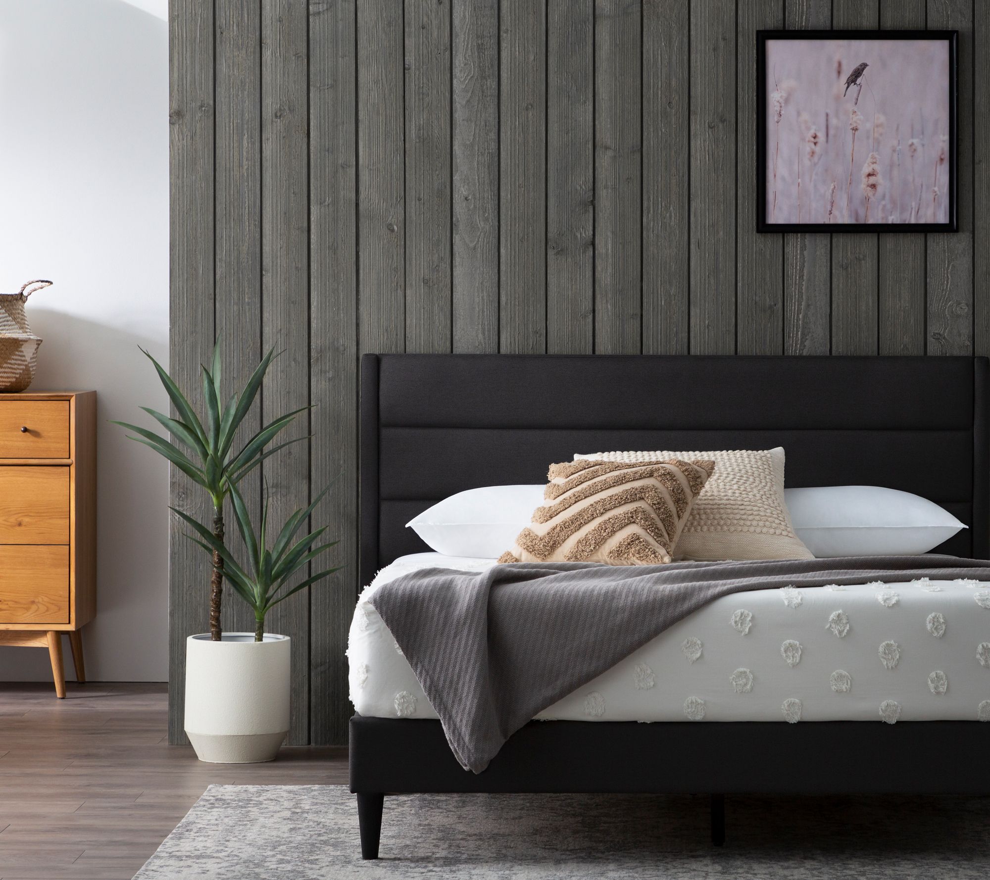 Brookside Sara Upholstered CK Bed w/HorizontalChannels - QVC.com