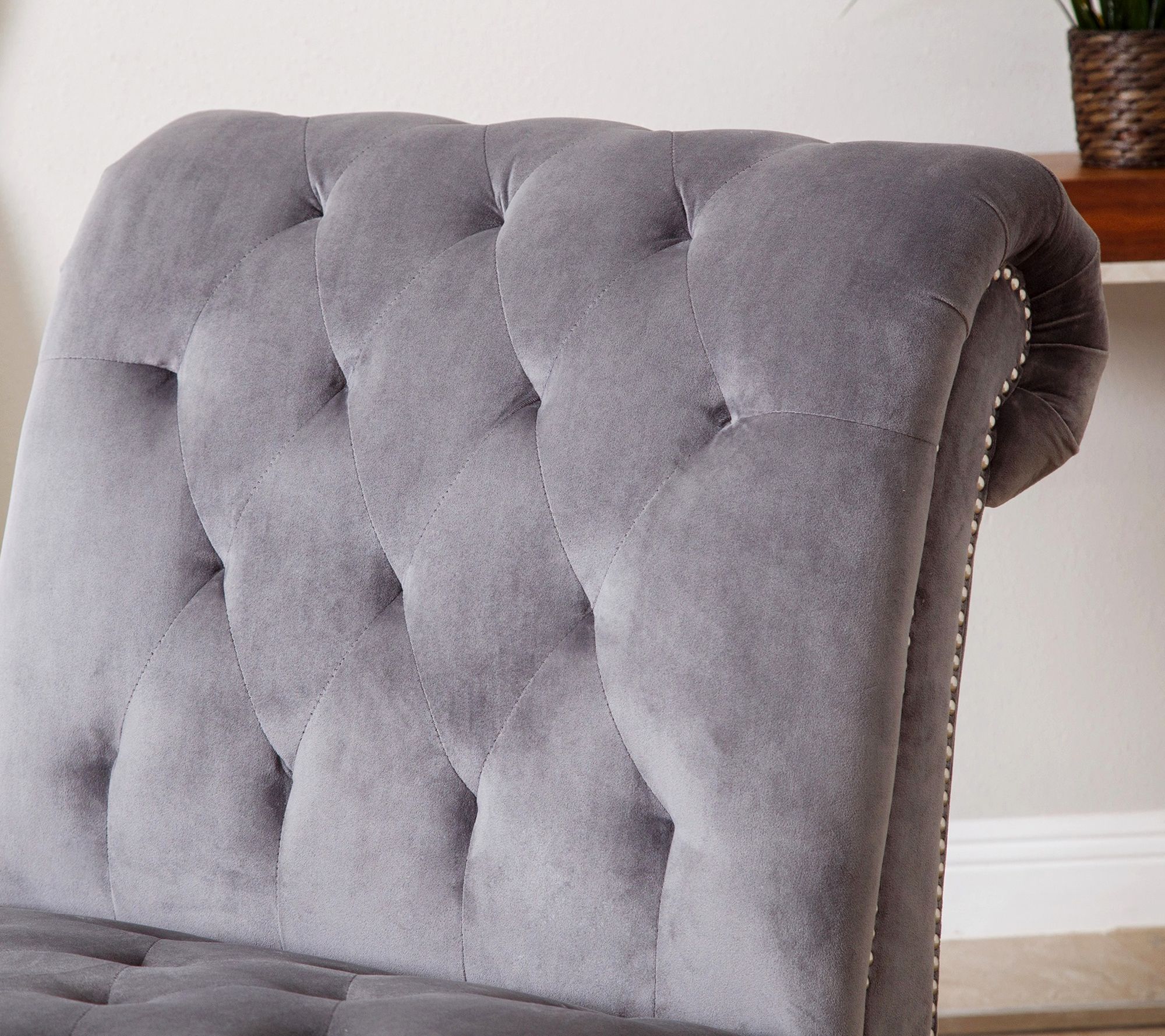Tiffany Tufted Fabric Chaise Lounge by AbbysonLiving - QVC.com
