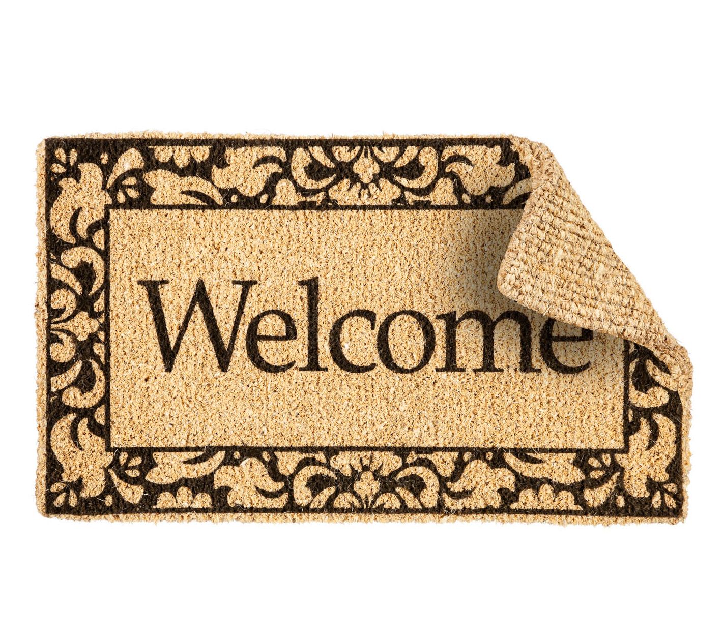 Evergreen Welcome Frame, Woven Coir Mat, 30 x 1 8" - QVC.com