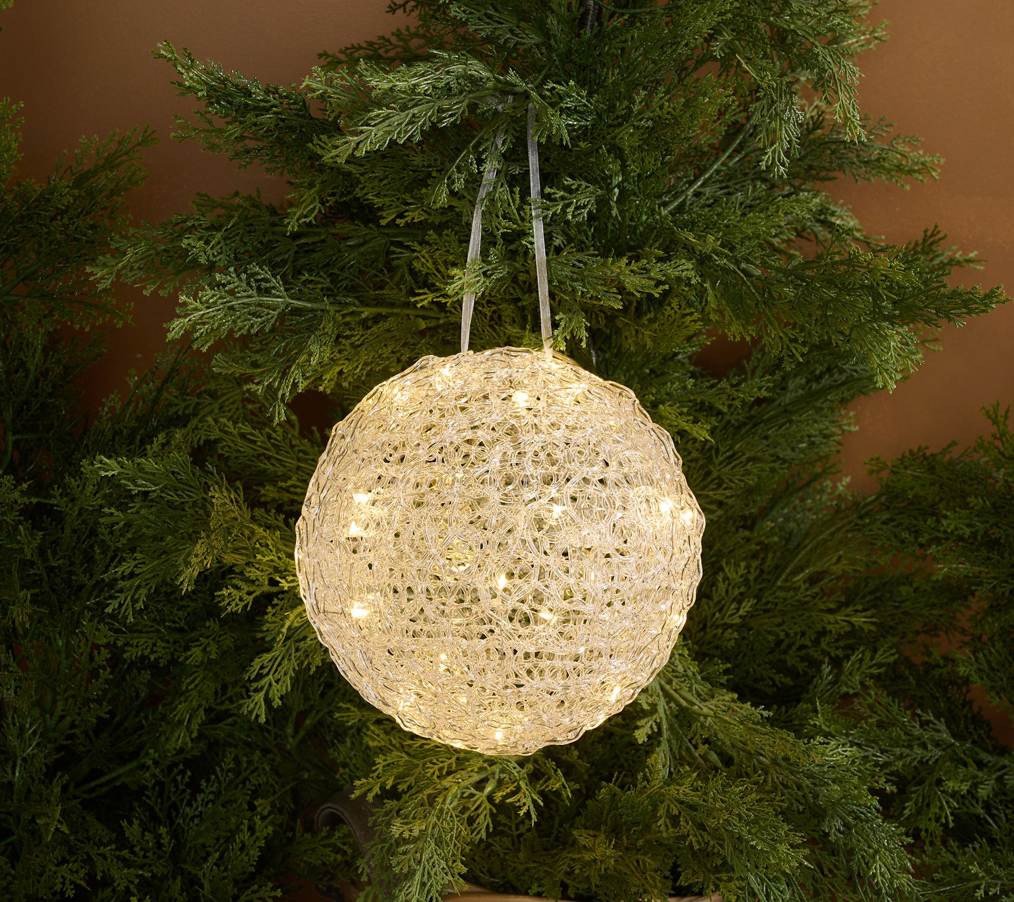 8" Indoor/Outdoor Illuminated Snowball Sphere by Kim Gravel - QVC.com