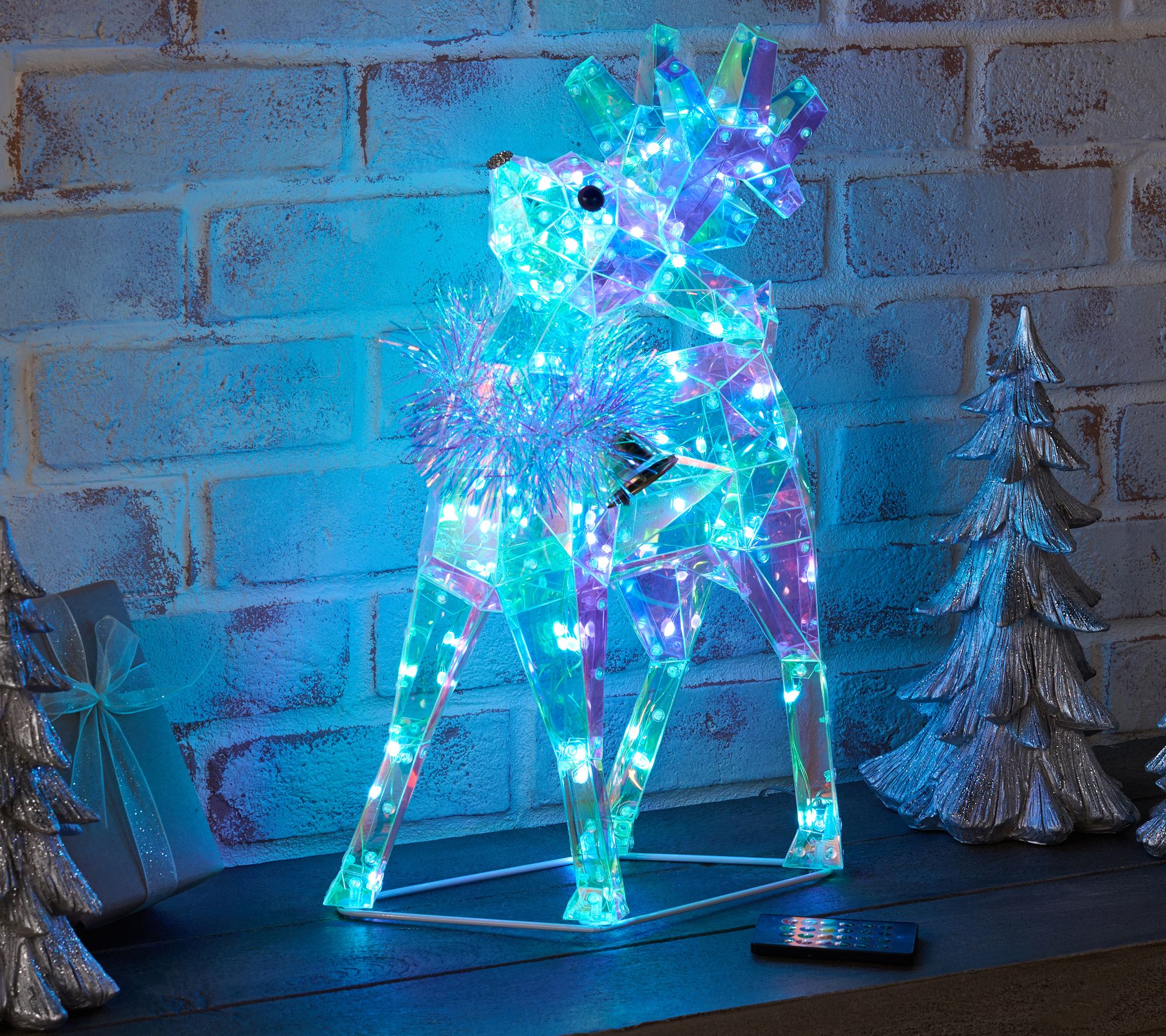 Kringle Express 18" In/Outdoor RGB Holographic Reindeer with Remote ...