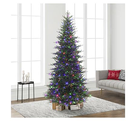 Puleo 7.5ft Pre-Lit Slim Calgary Fir ArtificialChristmas Tree - QVC.com