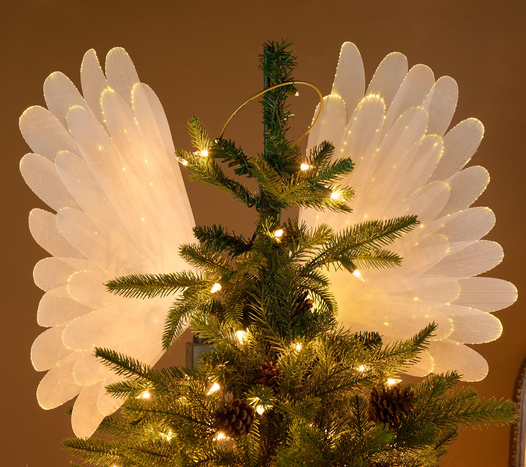 "As Is" Mr. Christmas 18" Fiberoptic Angel Wings Tree Topper - QVC.com