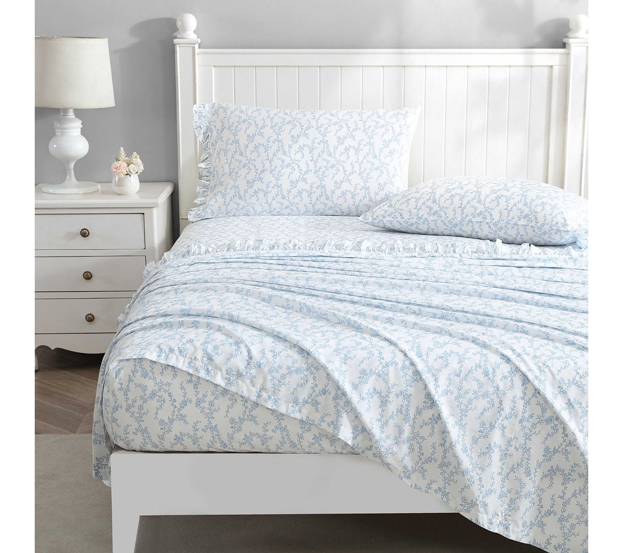 Laura Ashley Victoria Blue Full Sheet Set - QVC.com