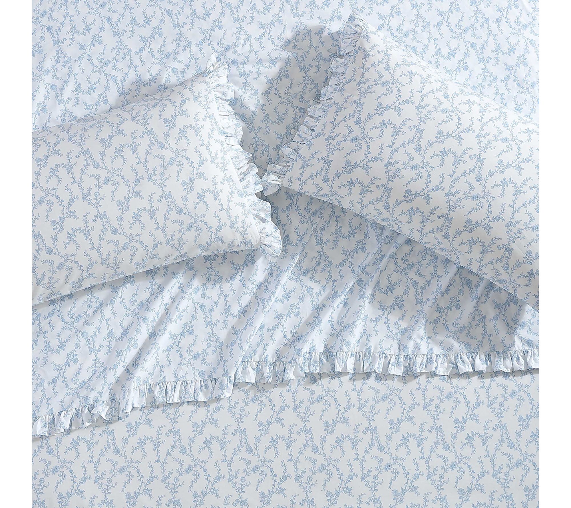 Laura Ashley Victoria Blue Full Sheet Set - QVC.com