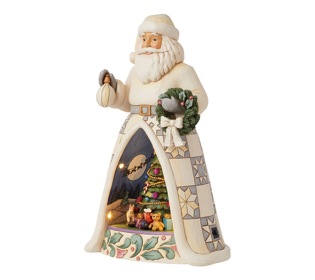 Jim Shore Santa Claus Open Scene LED with Animals Figurine 11" - QVC.com