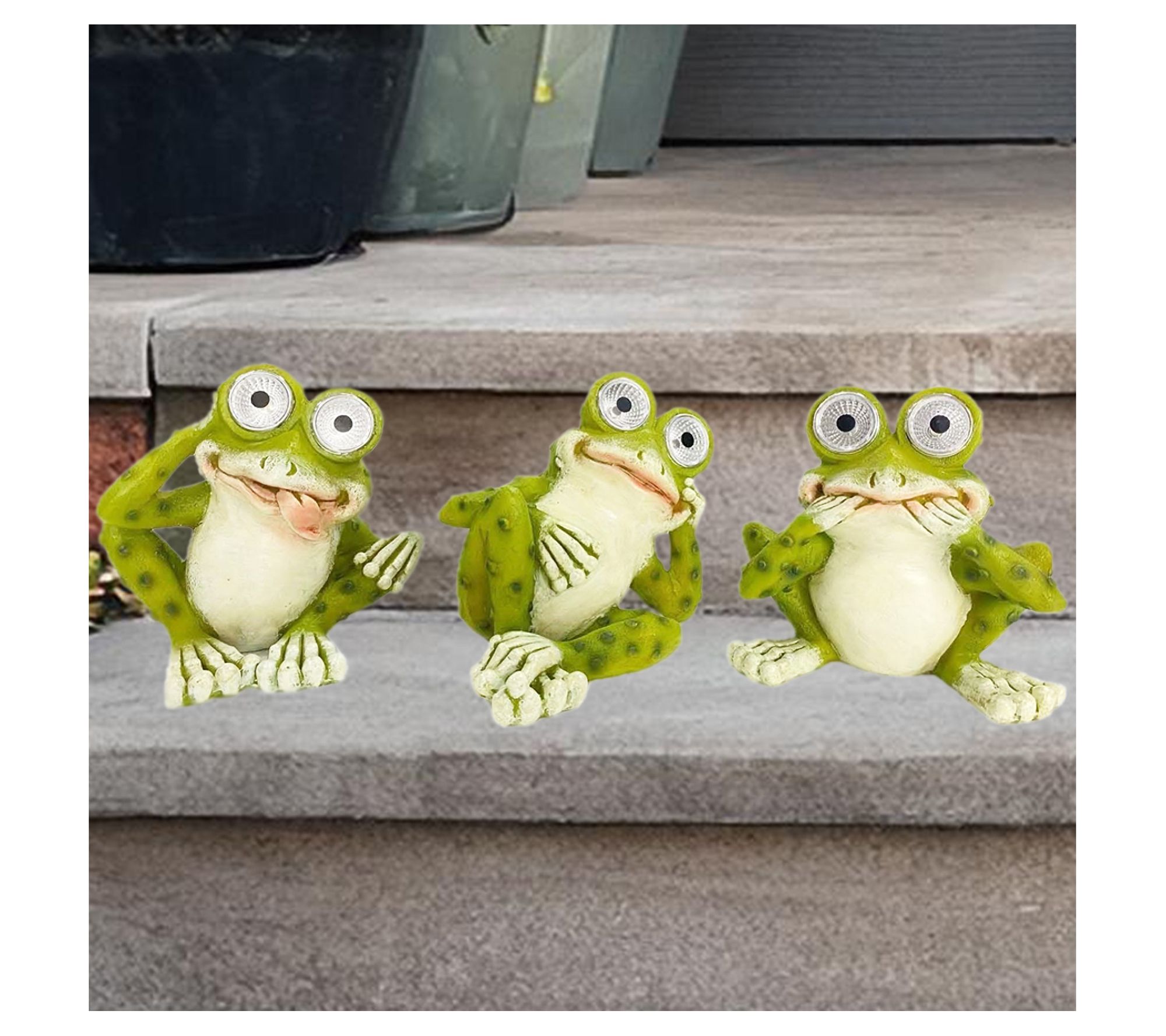 Santa's Workshop 5.5" Solar Resin Frogs, set of3 - QVC.com