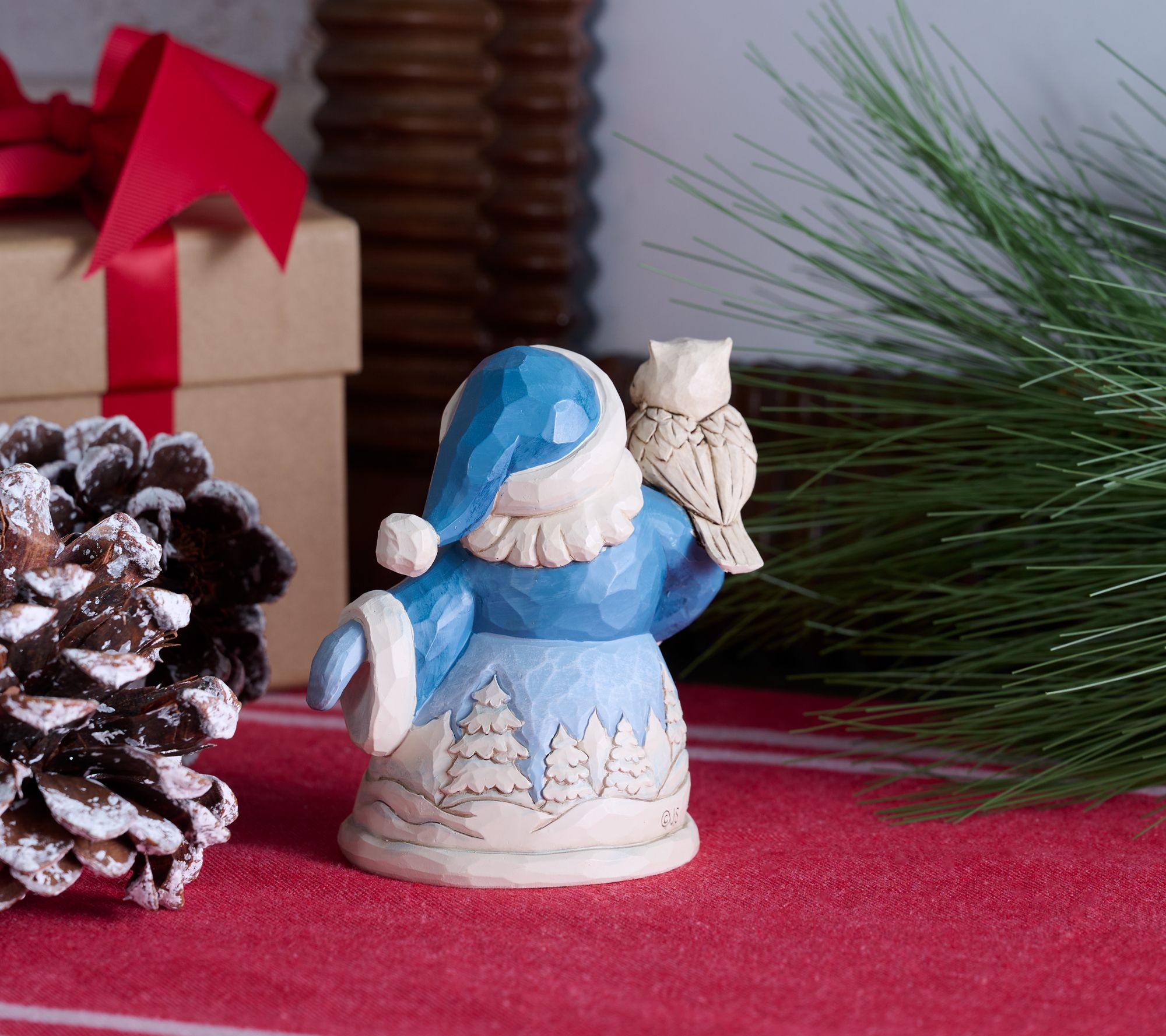 Jim Shore Heartwood Creek 3" Santa With Owl and Winter Scene - QVC.com