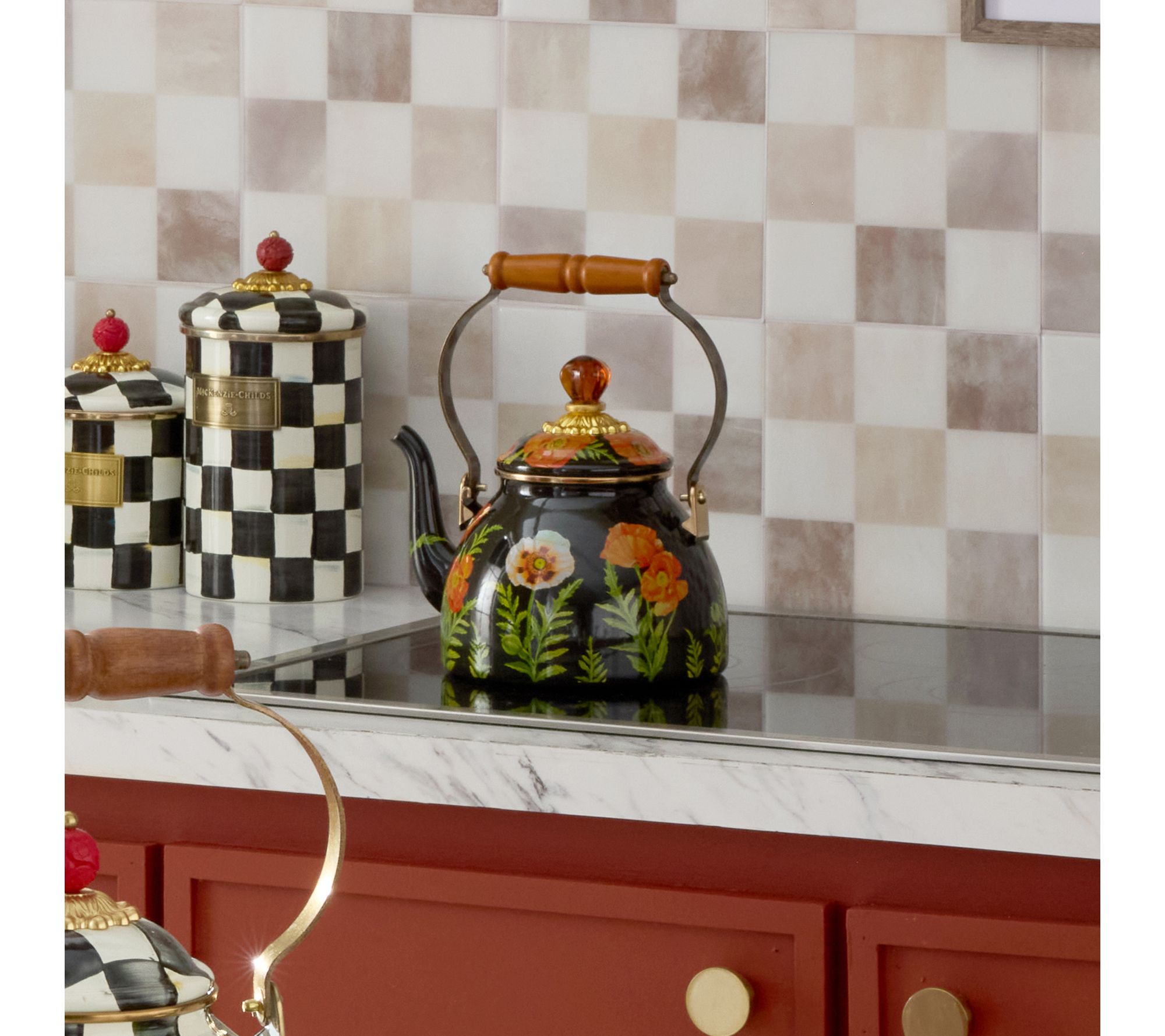 MacKenzie- Childs Poppy Tea Kettle Collective - QVC.com