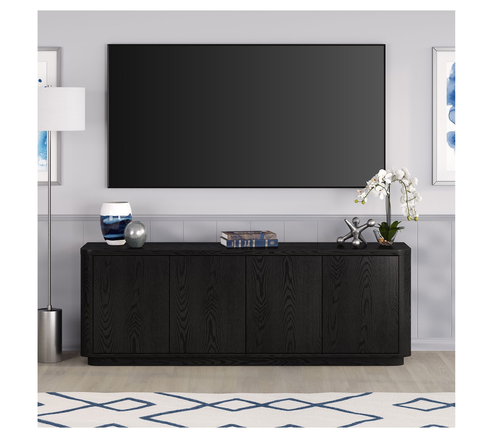 Hudson&Canal Plympton Rectangular TV Stand forTV's up to 75" - QVC.com