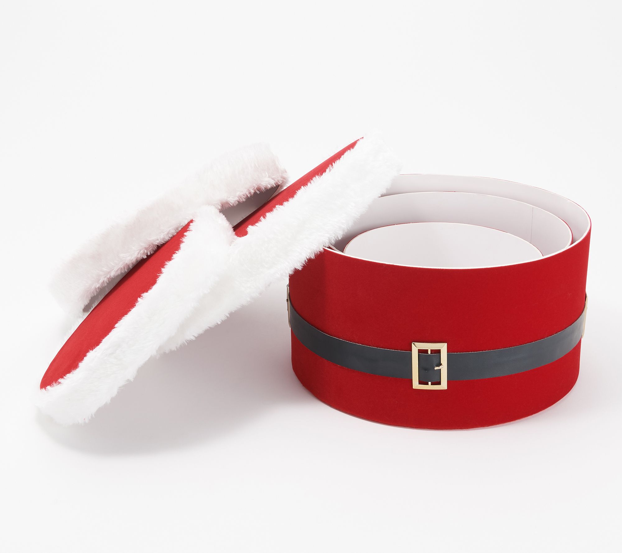 Set of 3 Stacking Santa Suit Boxes by Valerie - QVC.com