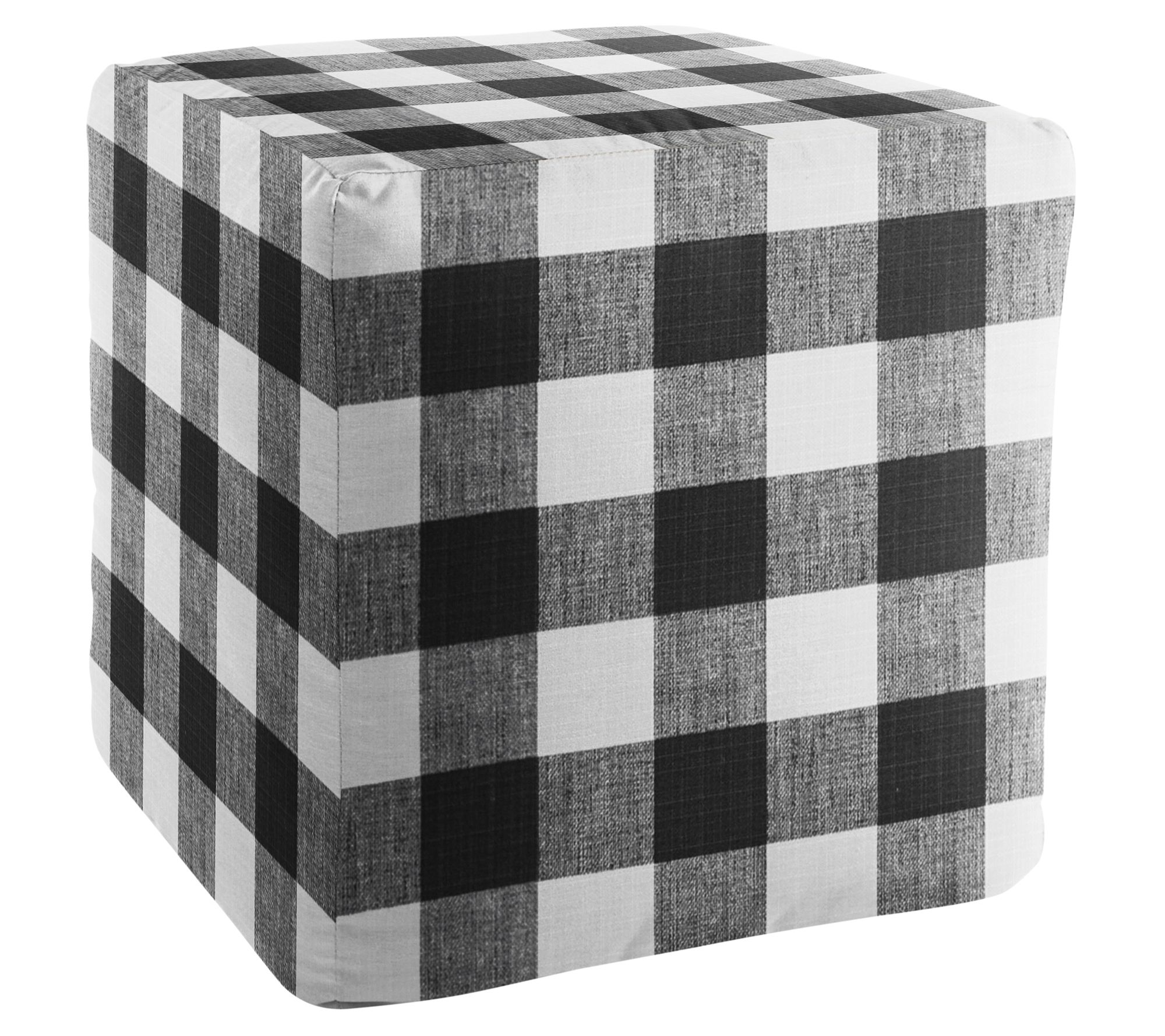 Sorra Home Buffalo Plaid 18" Foam Pouf - QVC.com