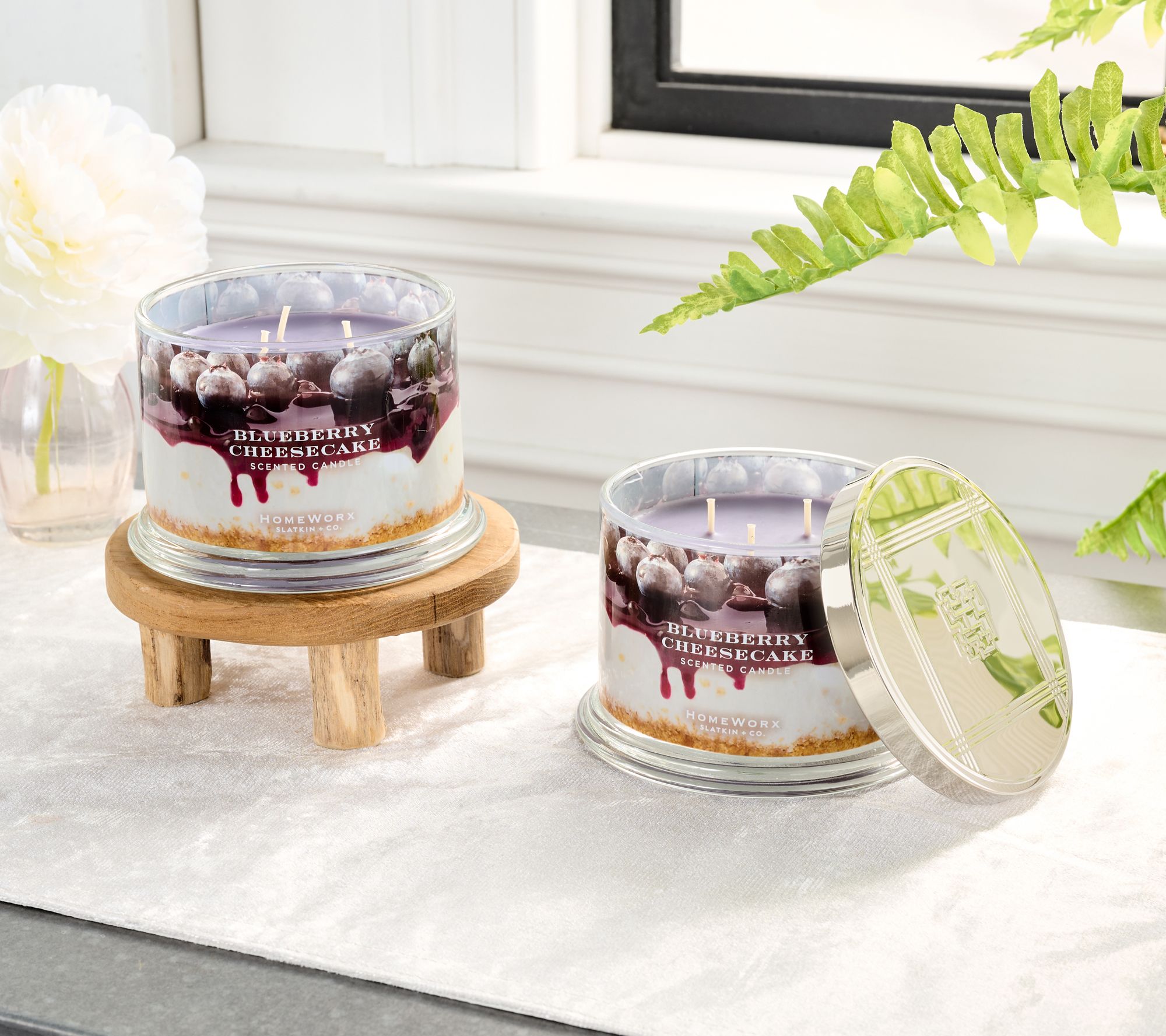 HomeWorx by Slatkin & Co. Set of 2 14oz Blueberry Cheesecake - QVC.com