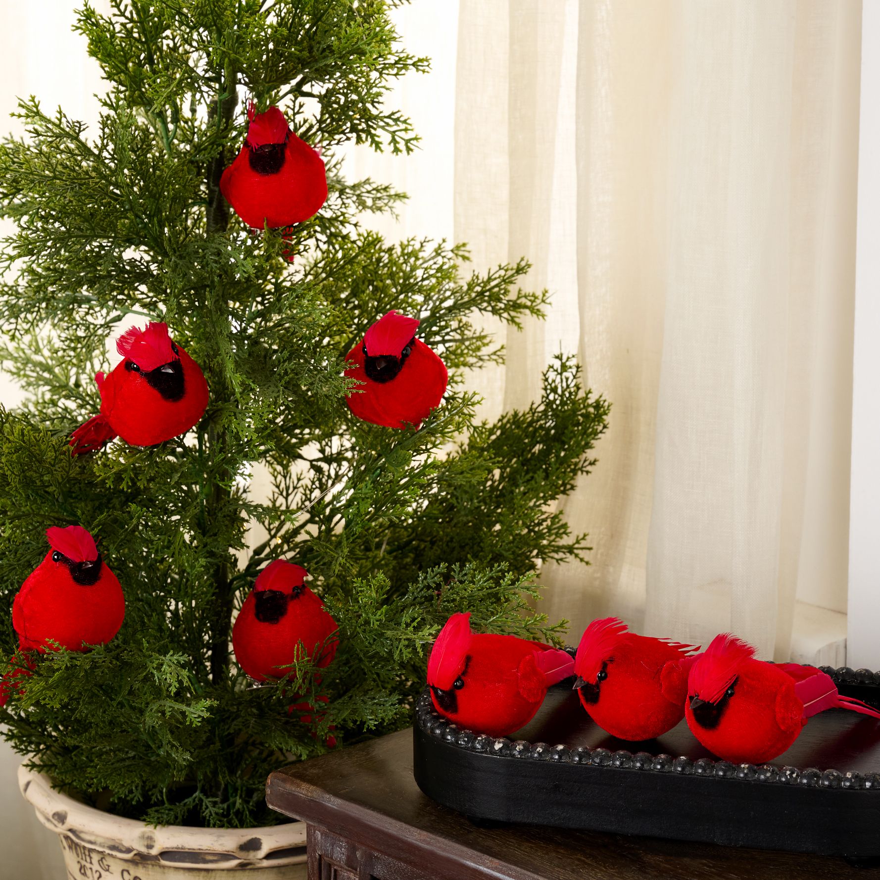 Set of 8 Velvet Cardinal Clips by Valerie - QVC.com