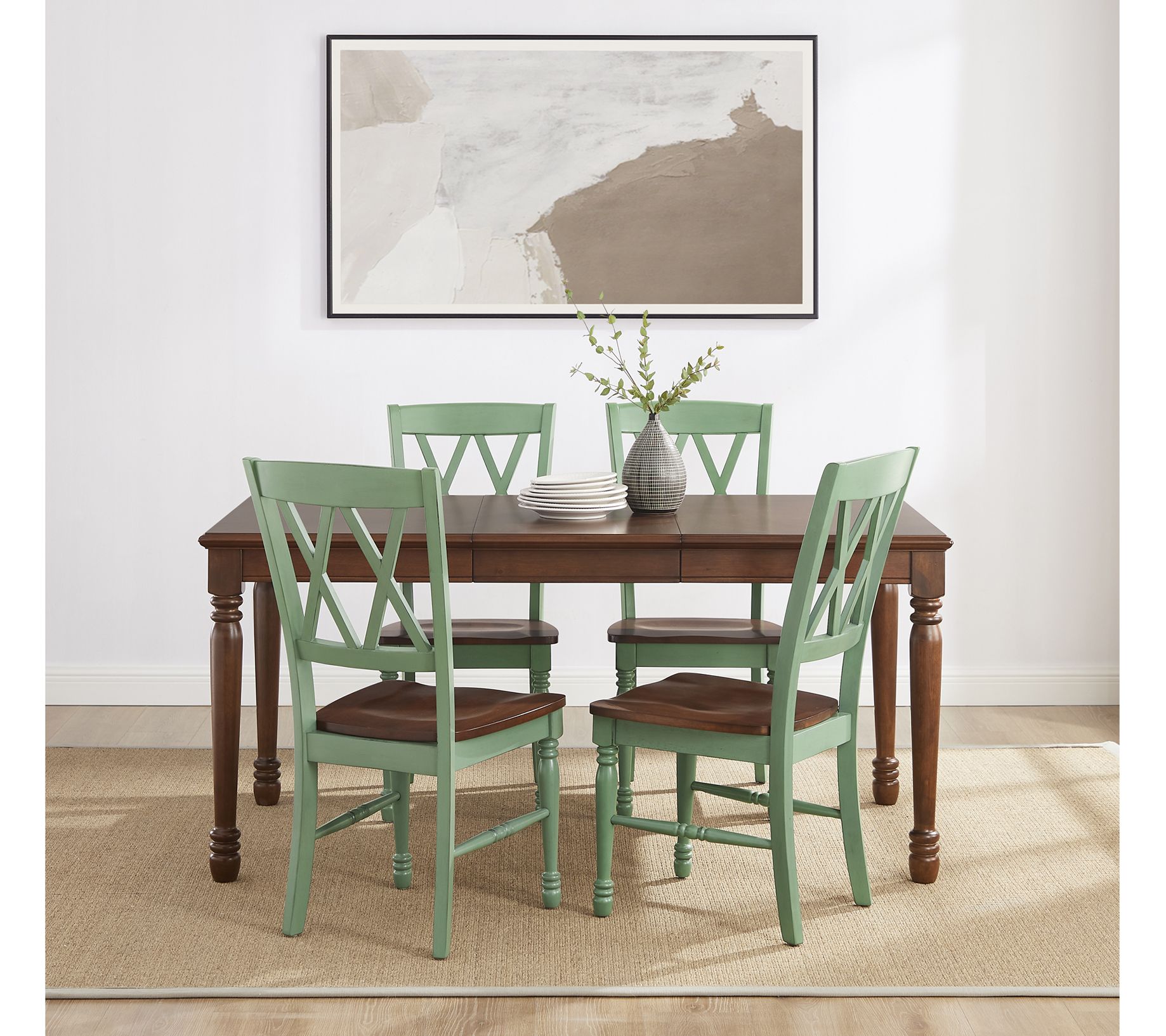 Crosley Shelby Seafoam Green 5-Piece Dining Table Set - QVC.com