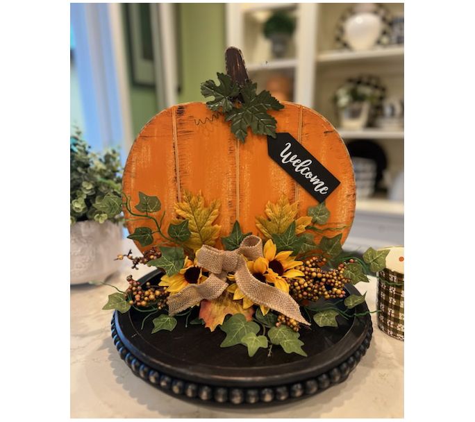 Harvest Welcome Sign with Sunflowers and Ivy by Valerie - QVC.com