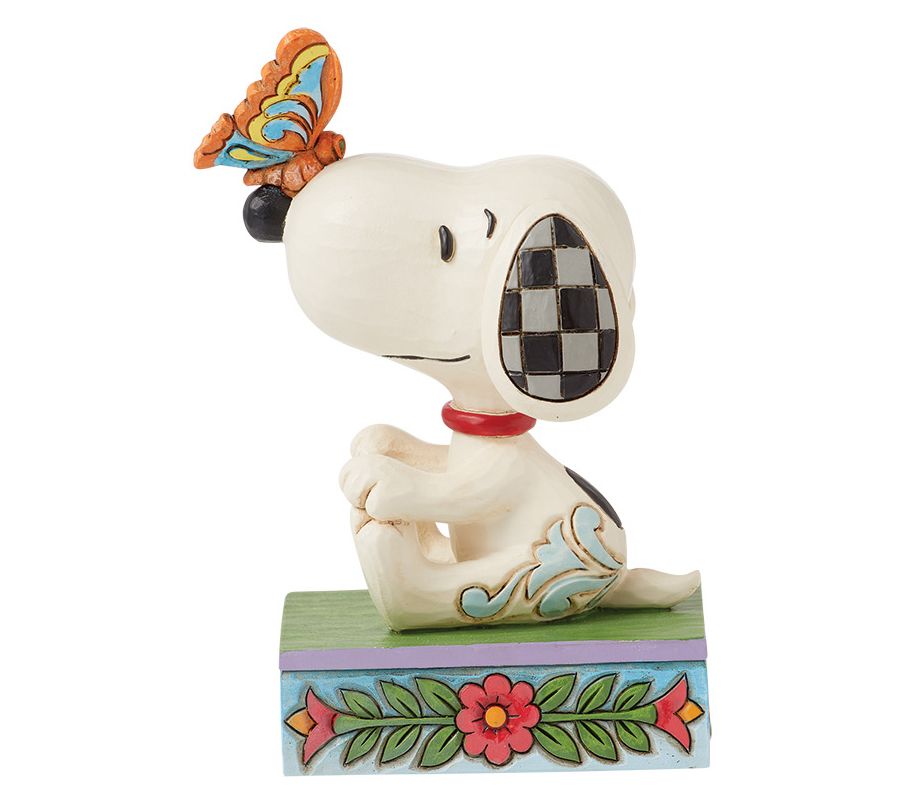 Peanuts by Jim Shore Snoopy Butterfly on Nose Figurine 4"H - QVC.com