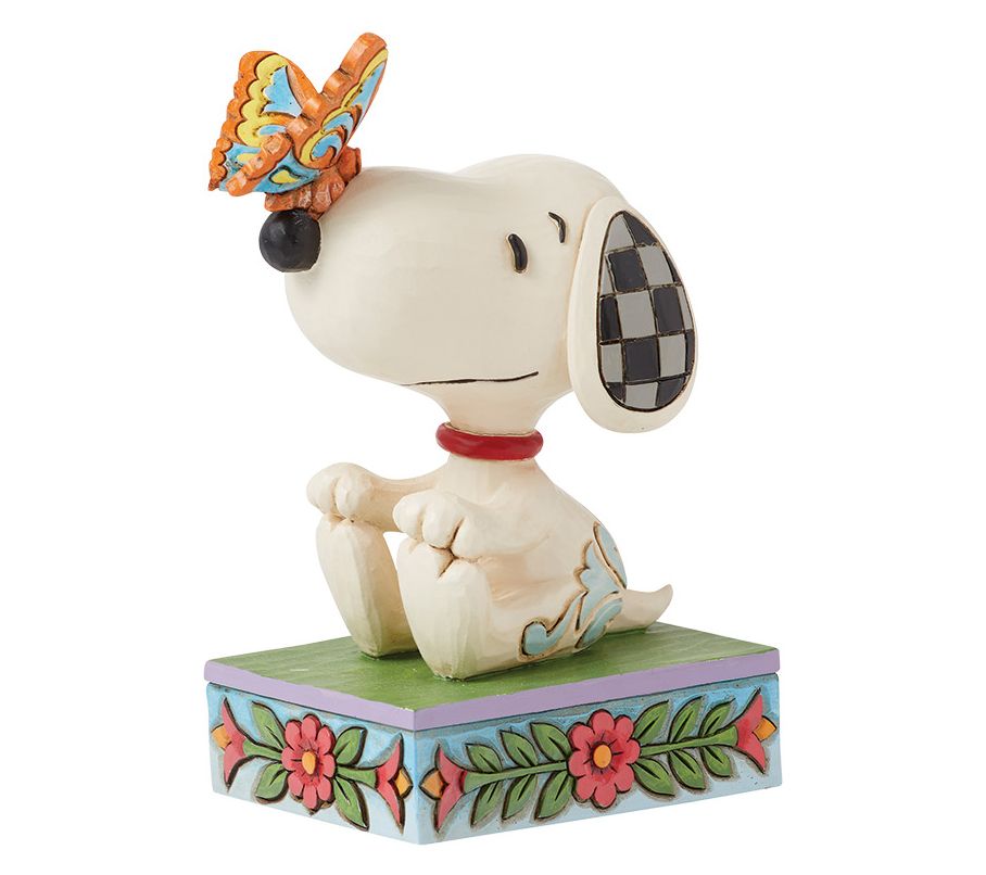 Peanuts by Jim Shore Snoopy Butterfly on Nose Figurine 4"H - QVC.com