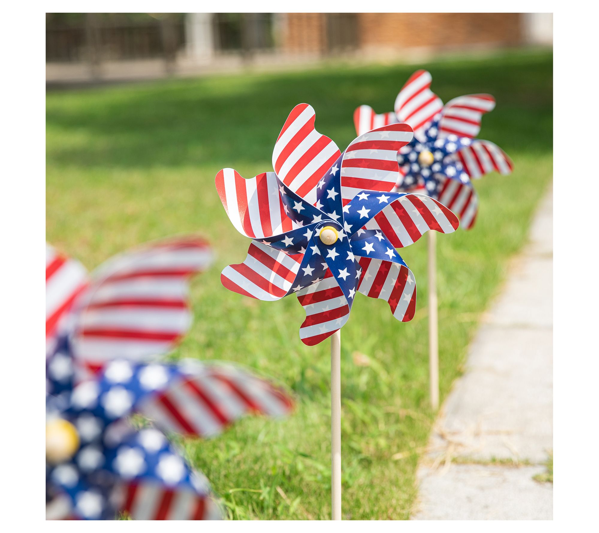 Glitzhome S/(6) 24" USA Patriotic American YardWindmills - QVC.com