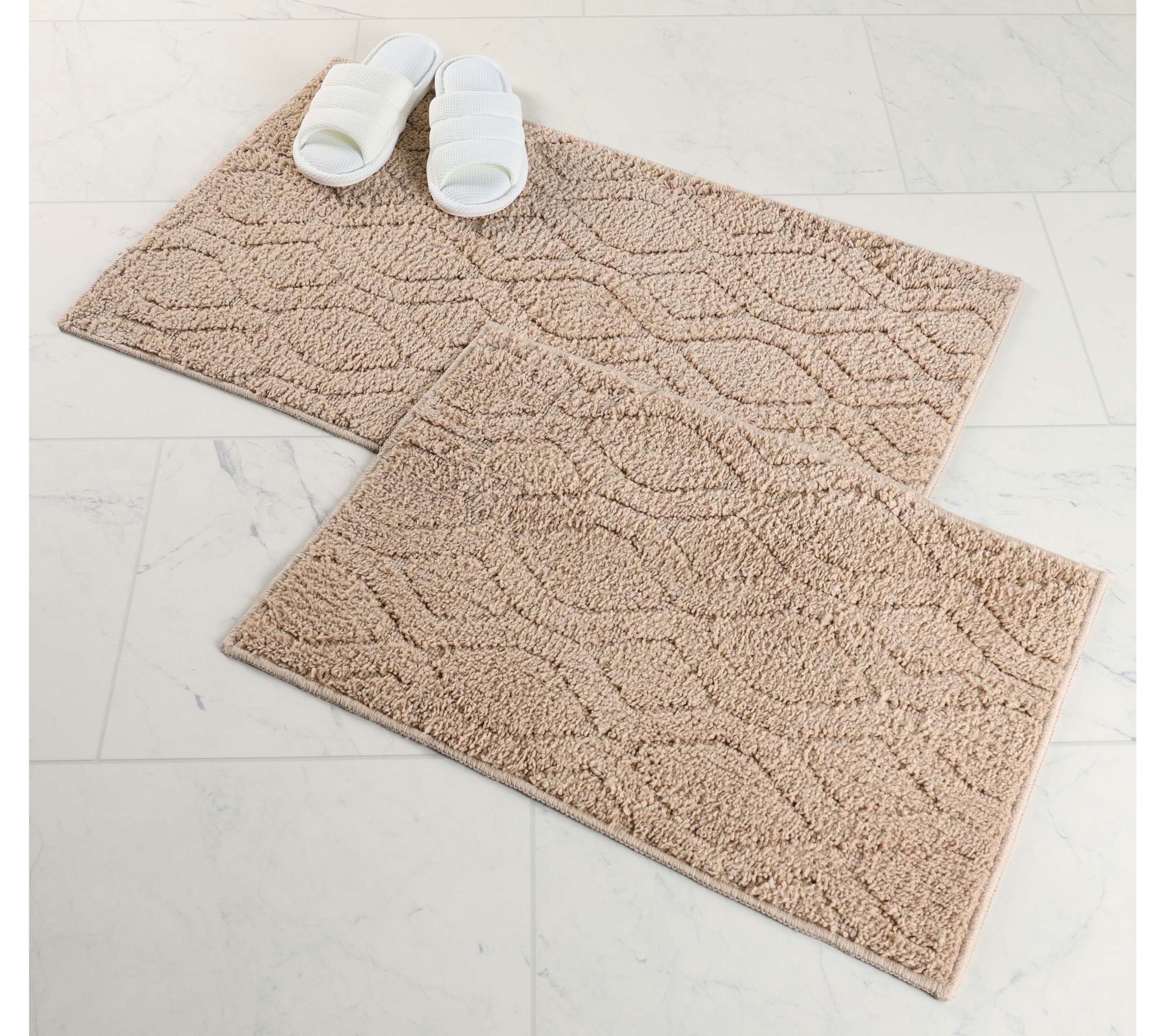 Superior 2-Piece Brou Geometric Diamond Bath Rug Set, Medium - QVC.com